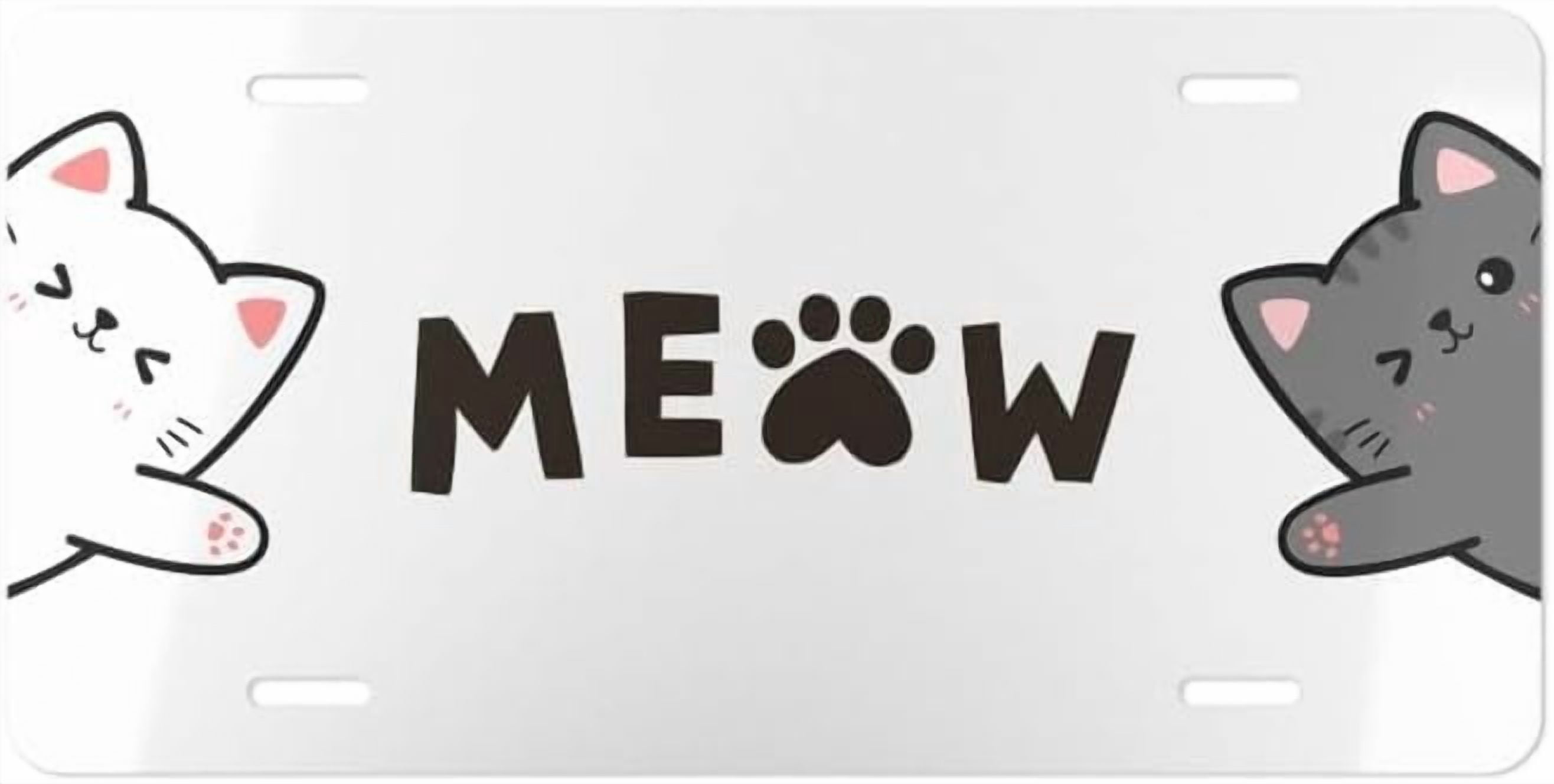 MEOW Cute Cats License Plate, Vanity Plate Cute Vanity Plate Decoration ...
