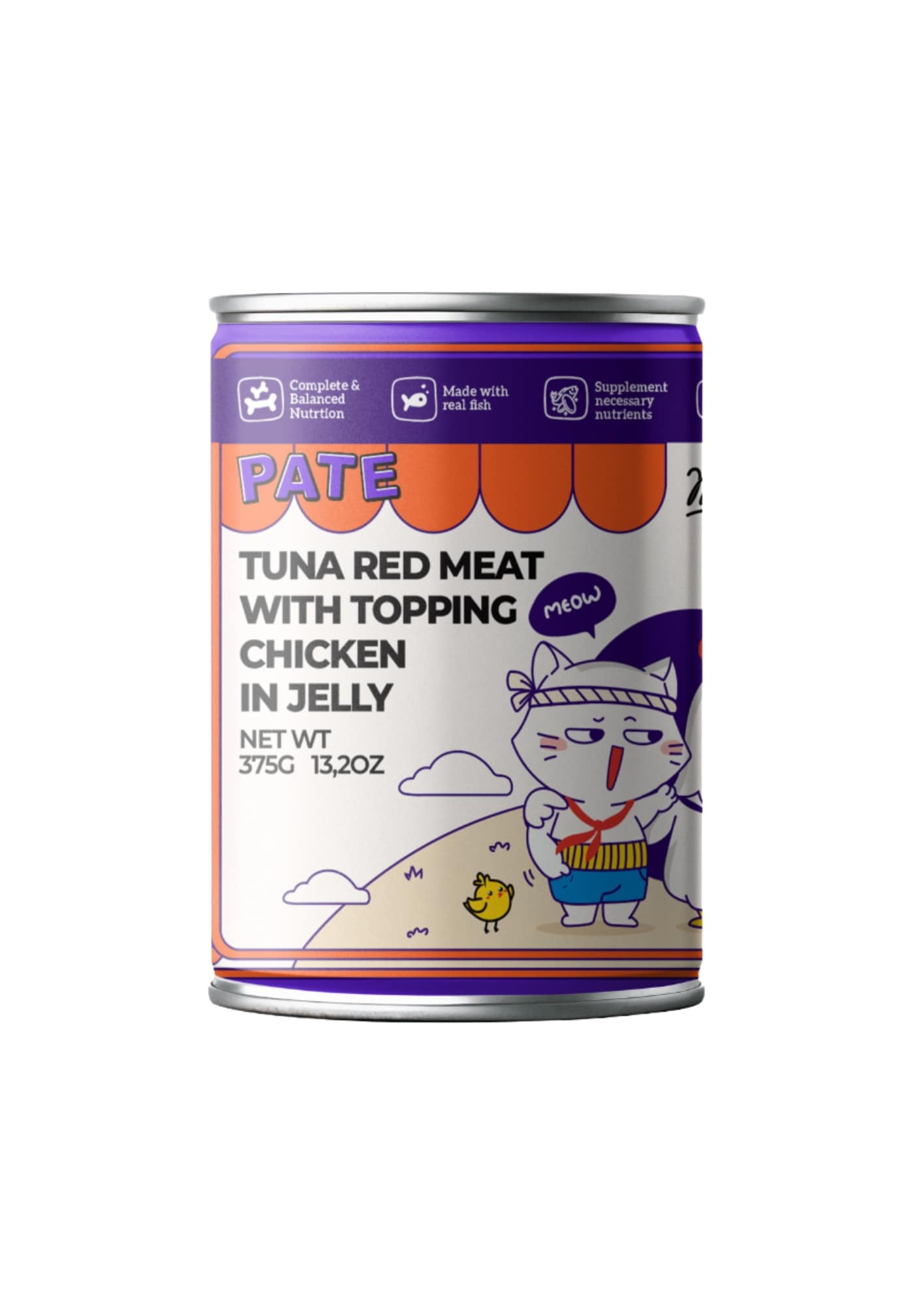 MEOWCAT Tuna Red Meat With Topping Chicken In Jelly, Wet Cat Food, 13.2 oz Can (Single ...