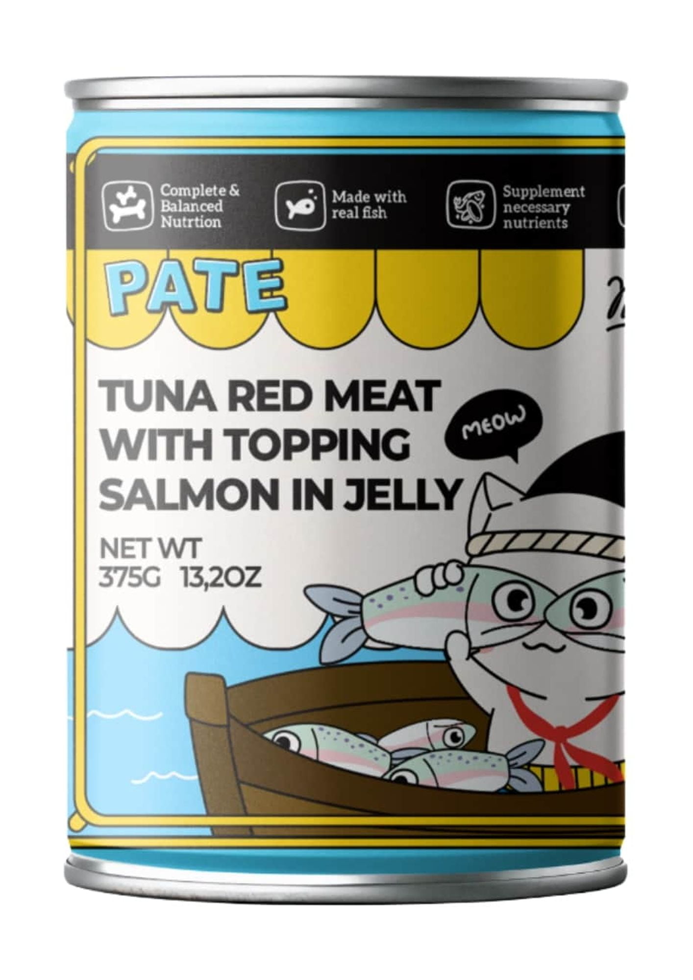 MEOWCAT Tuna Red Meat With Topping Salmon In Jelly, Wet Cat Food, 13.2 ...
