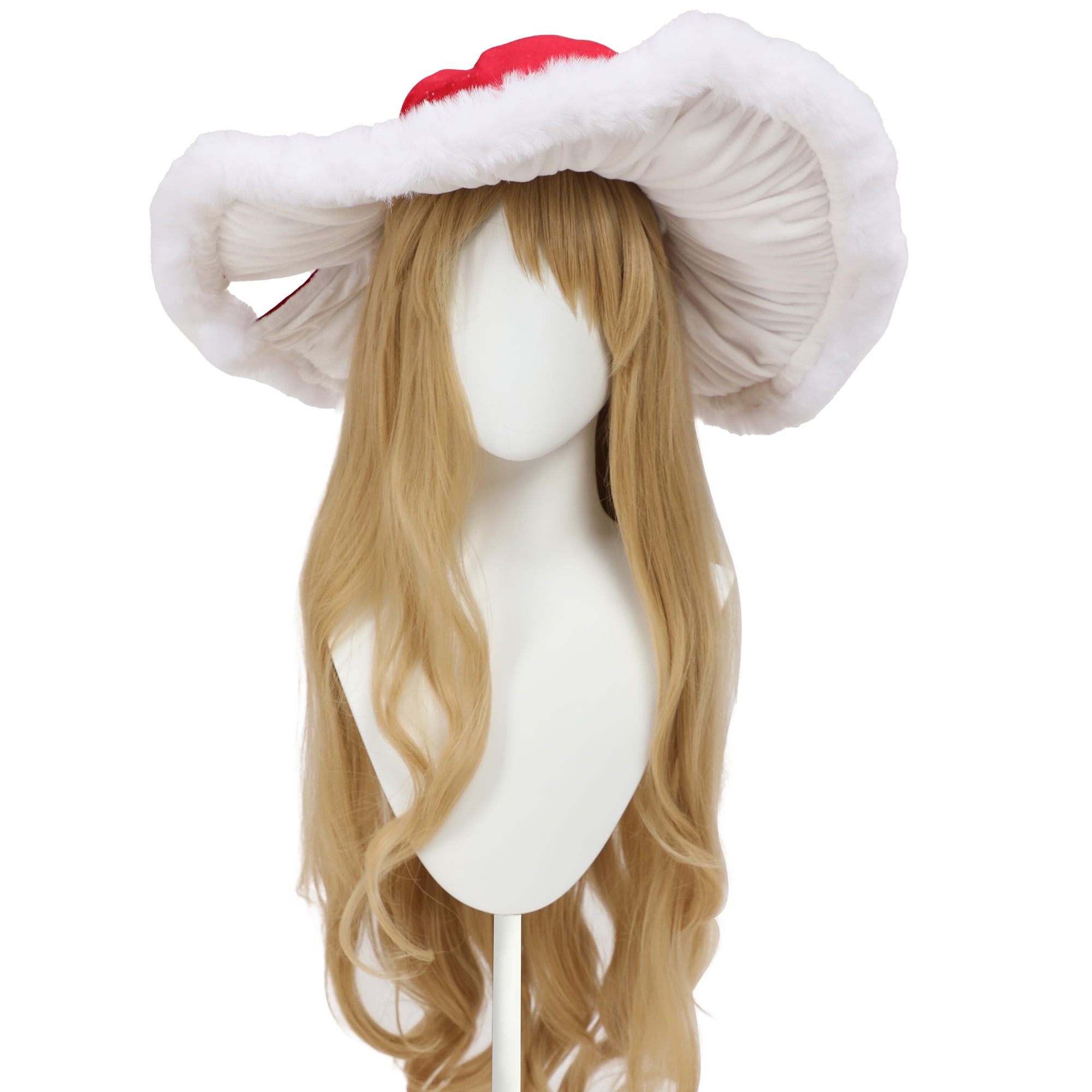 MEOWCOS Women Christmas Cute Red Mushroom Hat with Heart Print ...