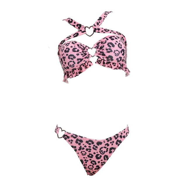 MEOWCOS Women's Bikini Sets Halter Top and Panty Bottom Unique Skull ...