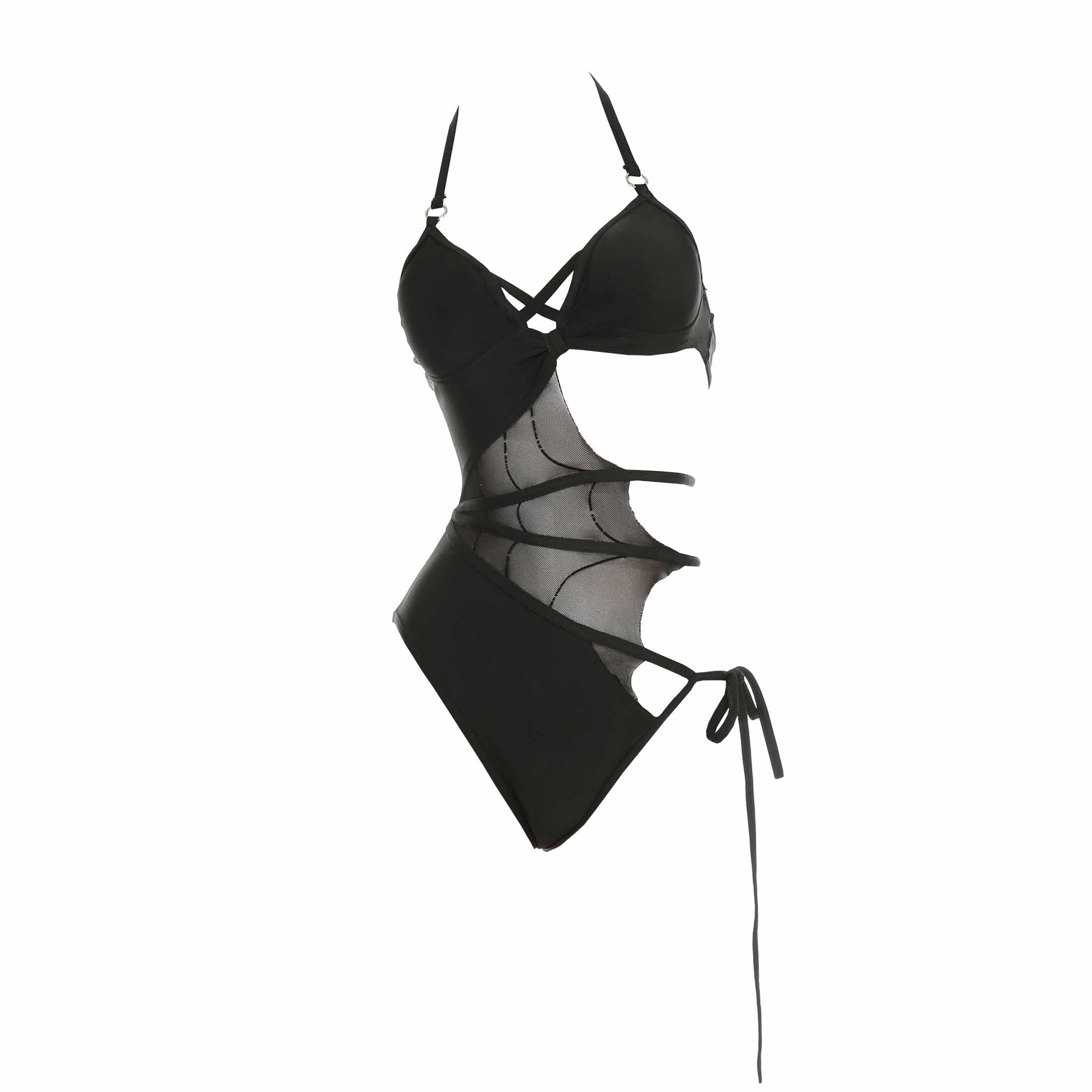 MEOWCOS Women's One Piece Swimsuits Gothic Bathing Suit with Cobweb ...