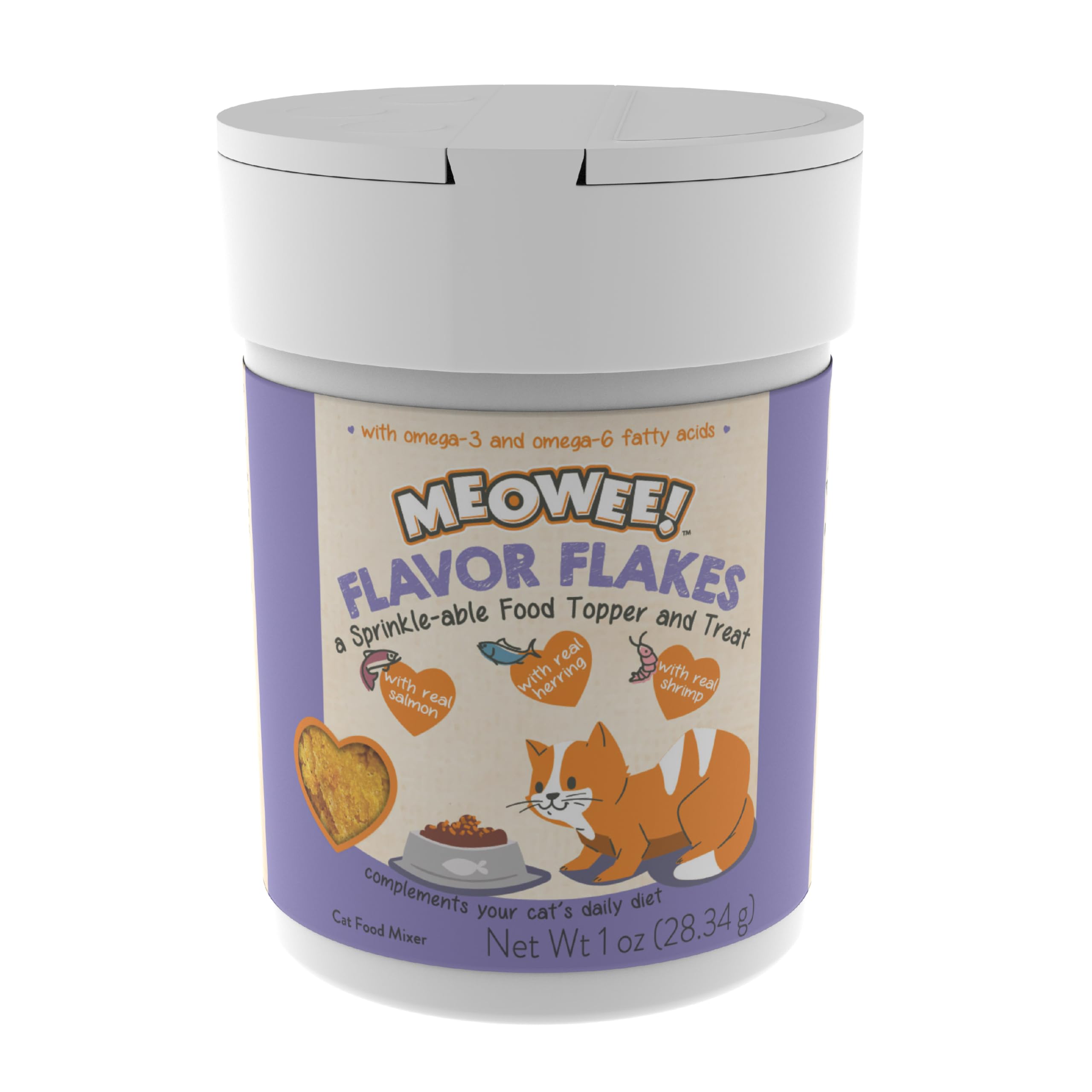 MEOWEE! Flavor Flake Topper & Treat for Cats, 1 Ounce, Cat Food Mixer ...