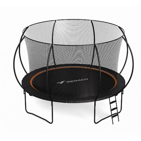 MERACH 14FT Trampoline with Enclosure, Sprinkler & LED Lights, Backyard ...