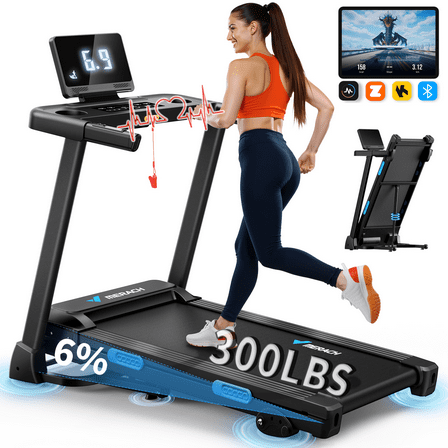 GYMOST 2.5HP Folding Treadmill for Home with Manual incline, 0.6-10MPH ...