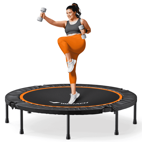 Jump Into Fun 48" Rebounder Trampoline for Adults, 330LBS Foldable ...
