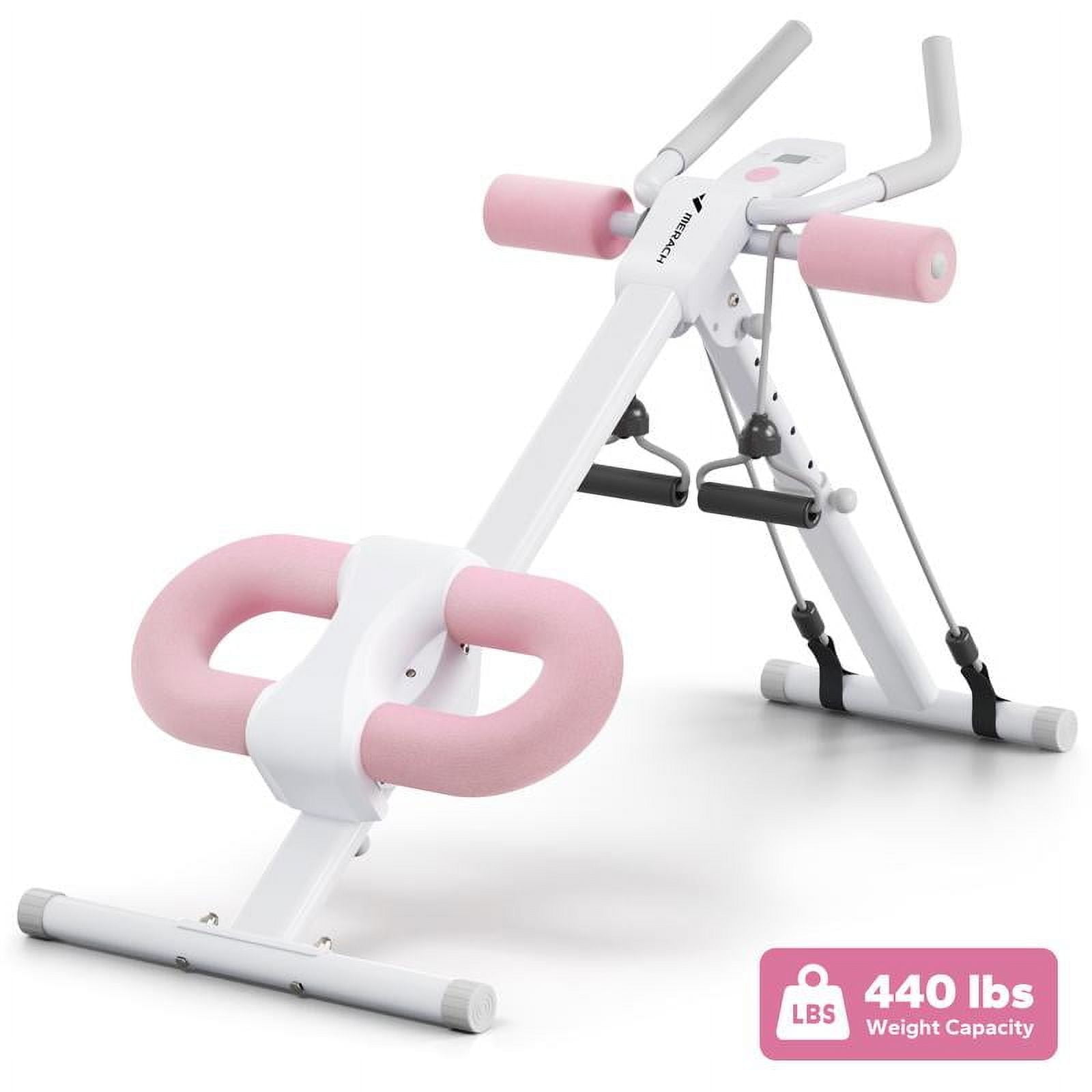 MERACH Adjustable Ab Trainer Machine with LCD Monitor, Foldable Ab ...