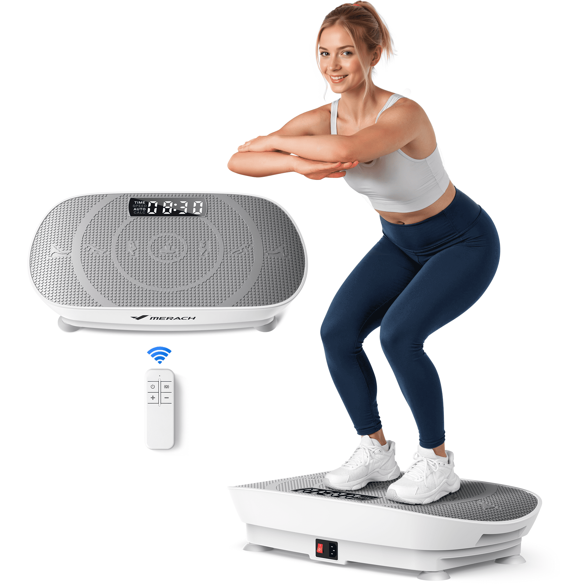 MERACH Compact Vibration Plate Exercise Machine, Mini Whole Body ...