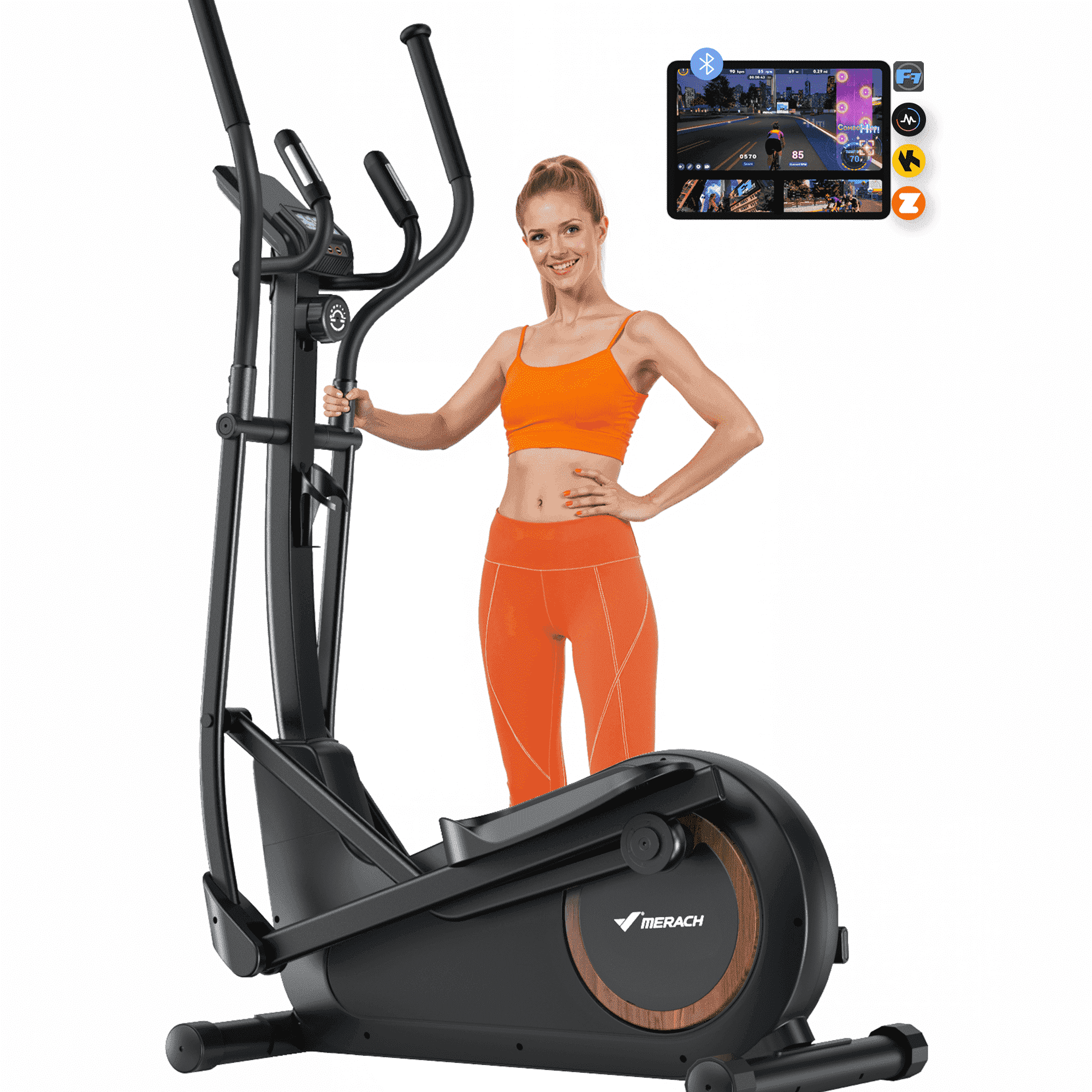 MERACH Elliptical Machine, 16 Resistance Levels, 16.5‚Äì19 Inch Stride ...
