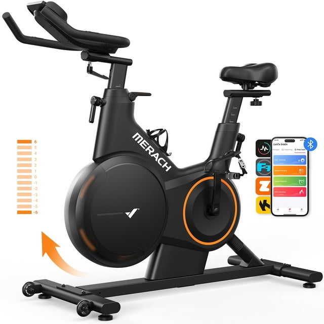 MERACH Exercise Bike,Smart Magnetic Stationary Bike with Adjustable ...