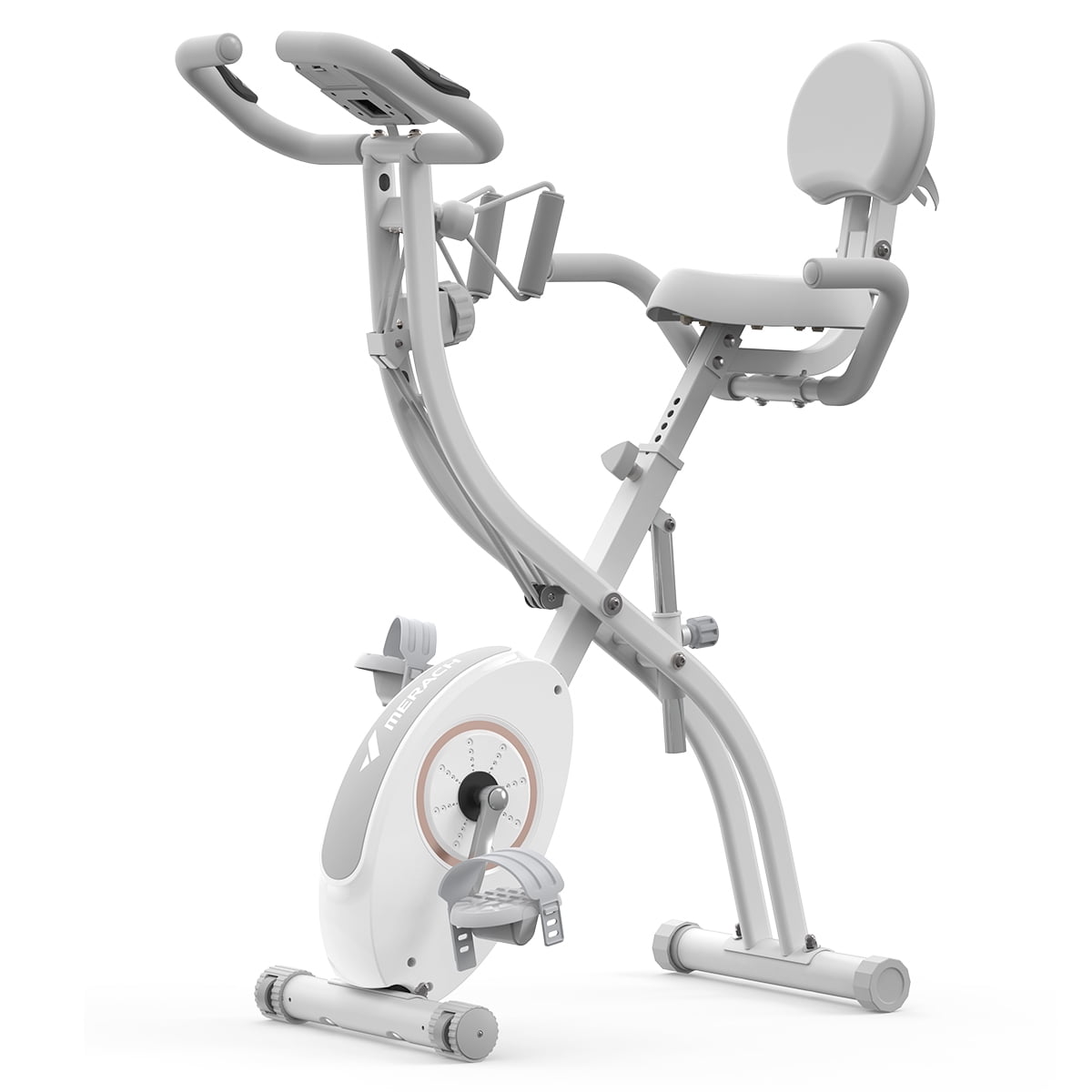 MERACH Folding Exercise Bike, 4 in 1 Magnetic Upright Bike with 16 ...