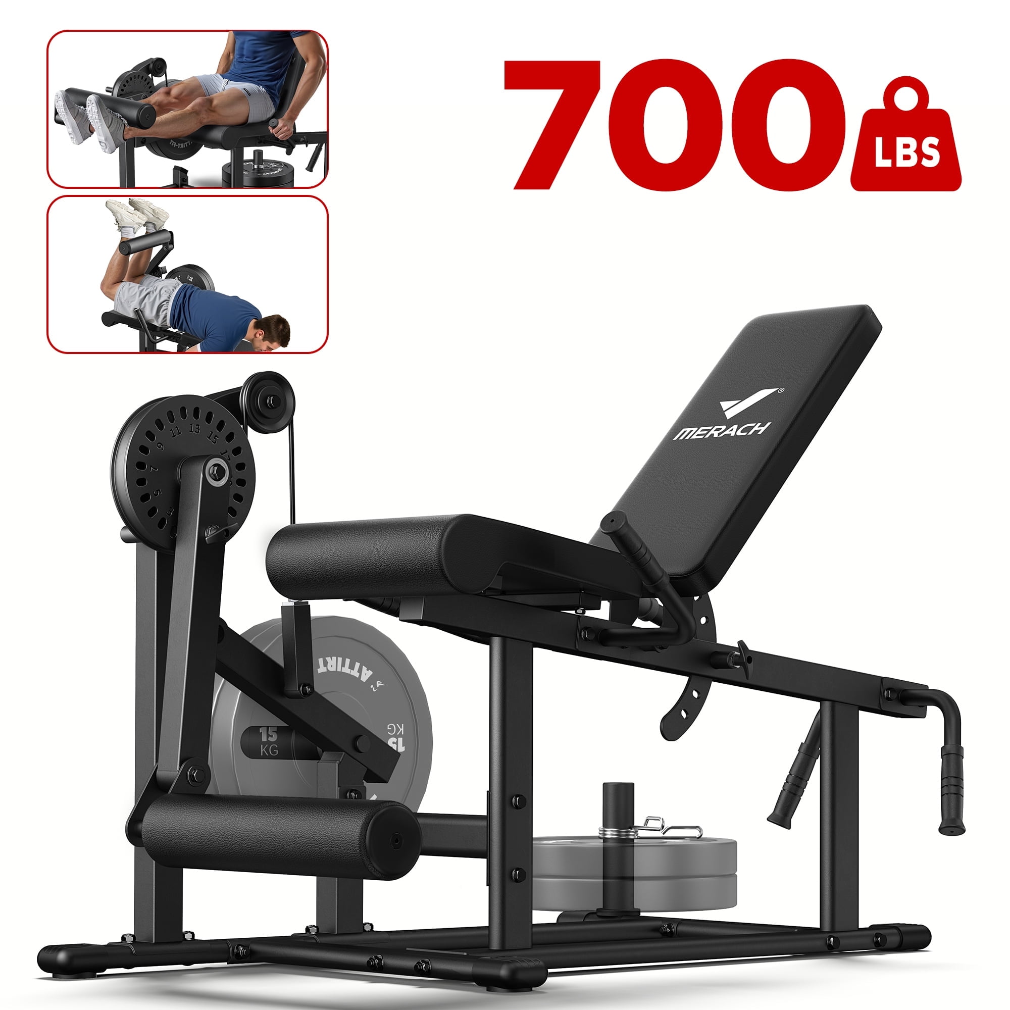 MERACH Leg Extension Machine, Adjustable Backrest, Leg Curl Machine ...