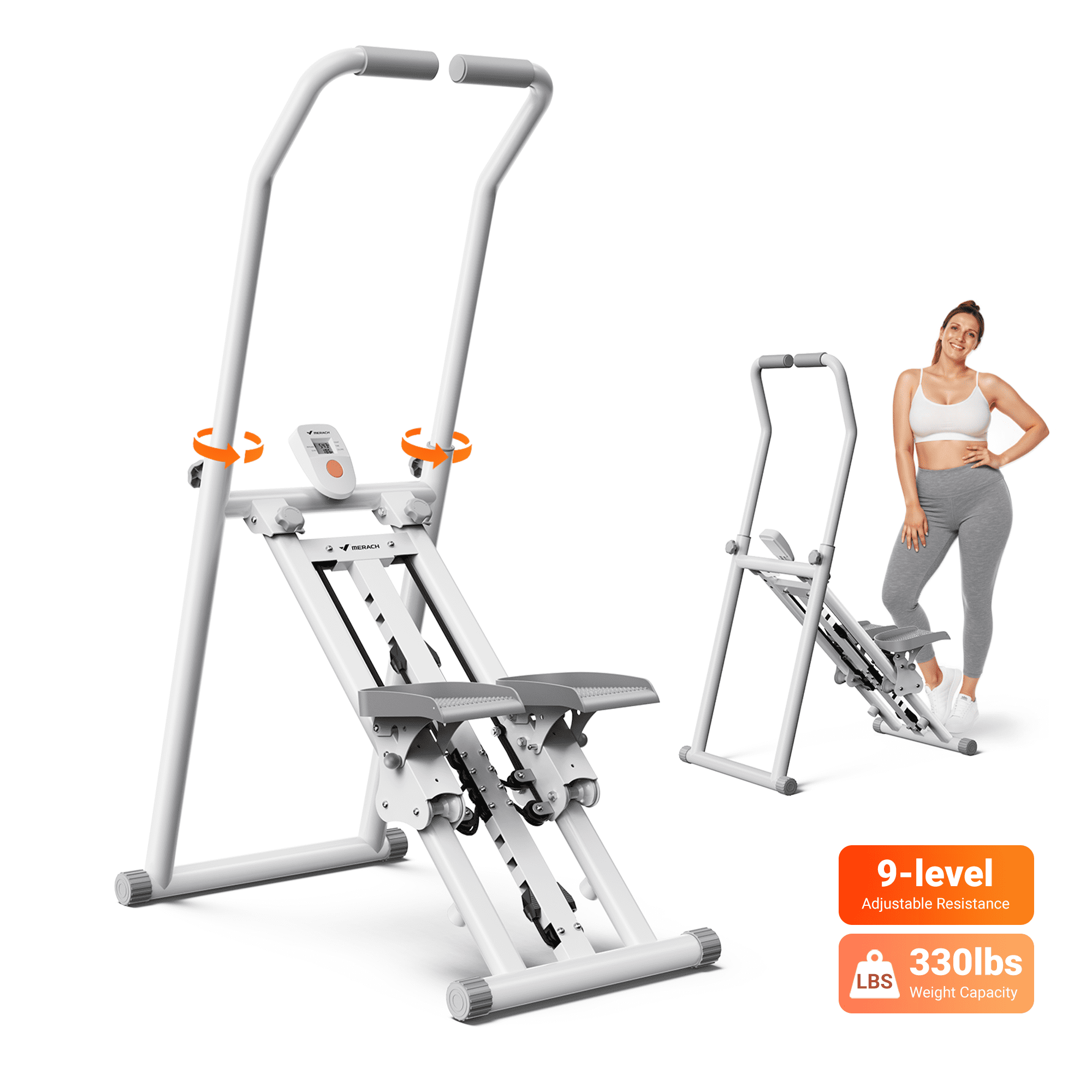 MERACH Stair Stepper Exercise Machine, Compact Home Workout, 9 ...