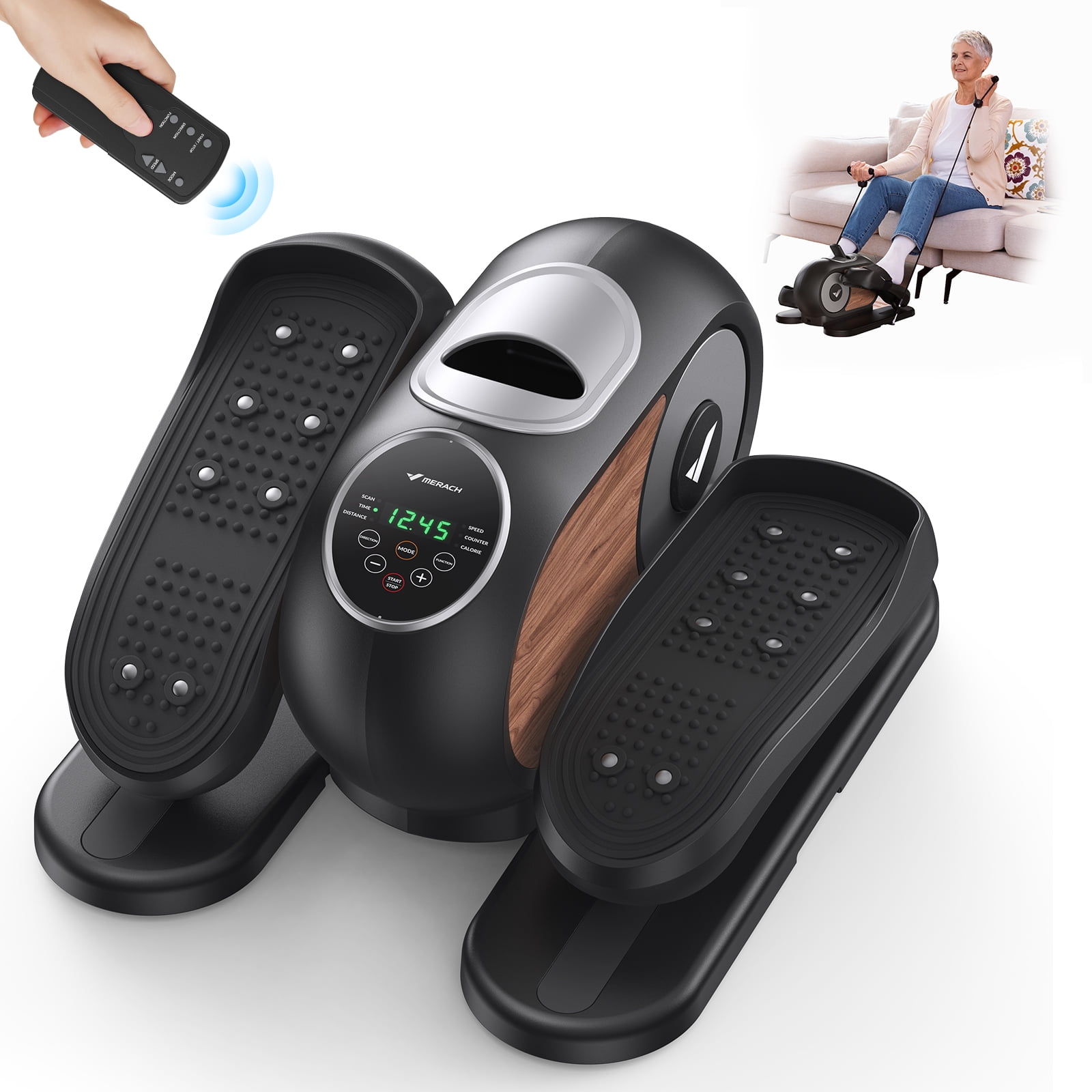 MERACH Under Desk Elliptical Machine Home Office Leg Exerciser Portable ...