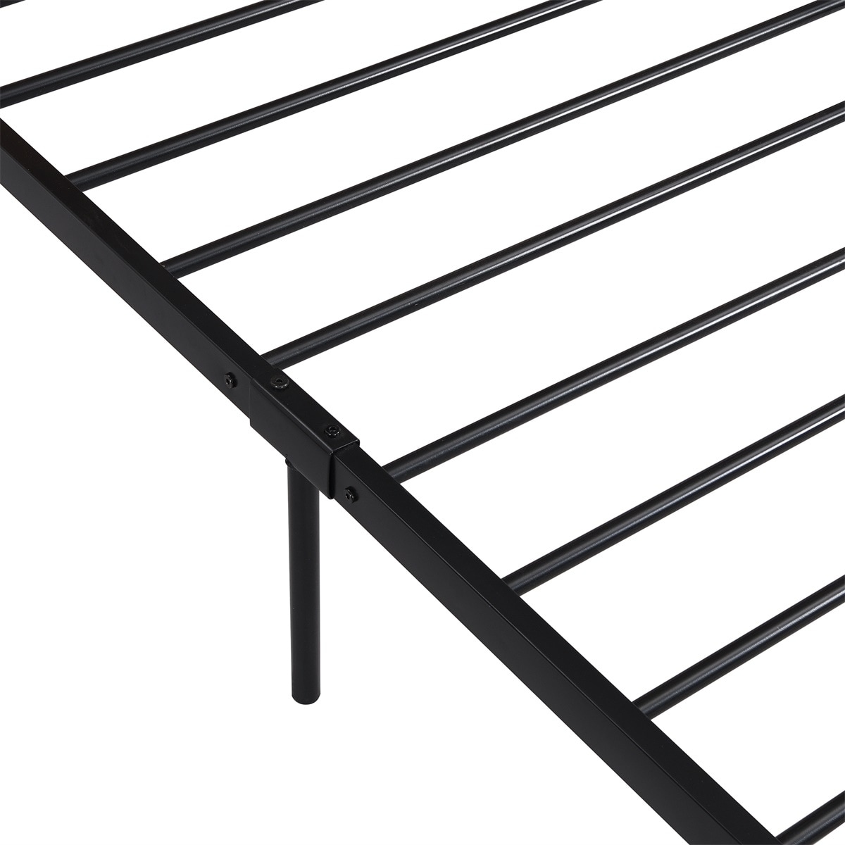MERAX Queen/Full Metal Platform Bed Frame with Sockets, USB Ports Black ...