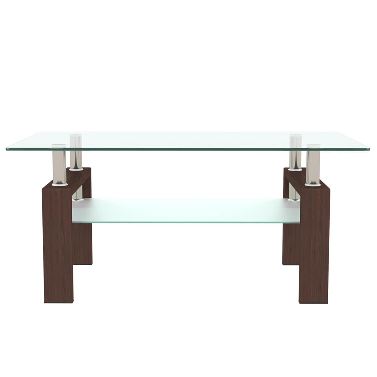MERAX Rectangle Glass Coffee Table Brown - Walmart.com