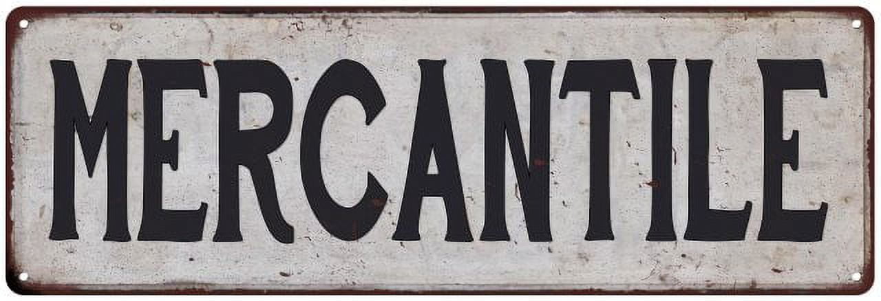 MERCANTILE Vintage Look Rustic 6x18 Metal Sign Chic Retro 106180035082 ...