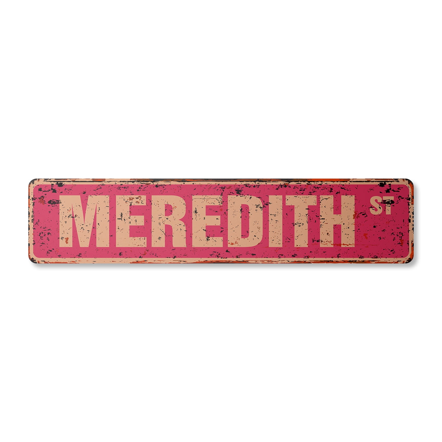 MEREDITH Vintage Aluminum Street Sign Childrens Name Room Metal Sign ...