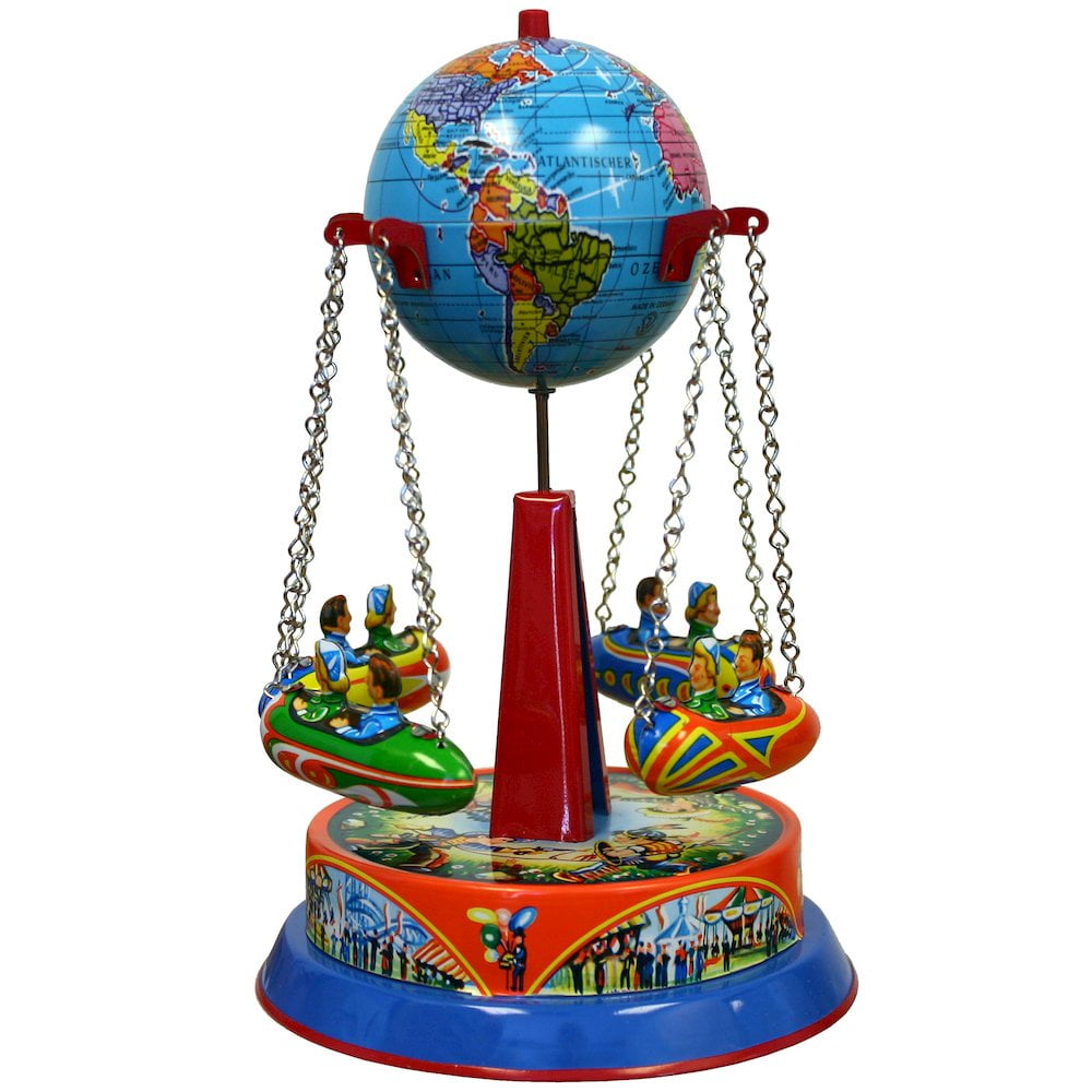 MERG German Collectible Tin Toy - Carousel With Rocket Ships On Cha"S ...