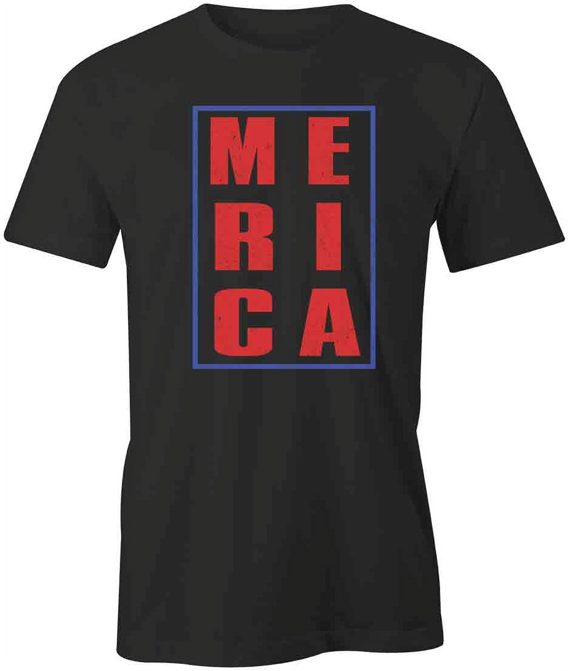 MERICA T-Shirt | Patriotic American Black Tee Gift - Walmart.com