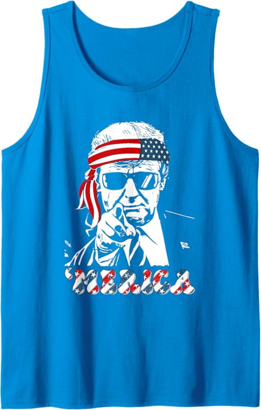 'MERICA TRUMP Happy 4th Of July Trump American Flag Tank Top - Walmart.com