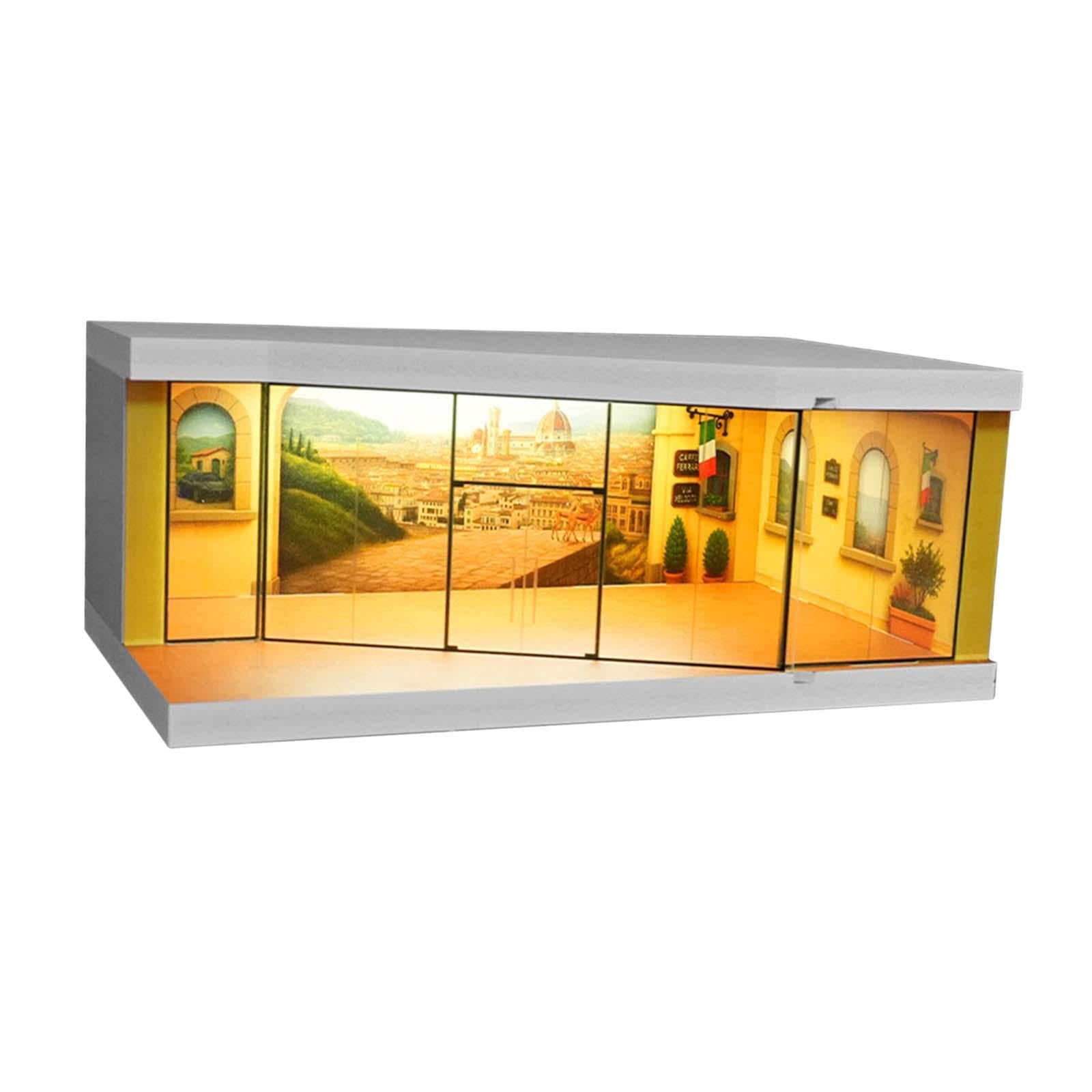MERIGLARE 1/64 Model Car Display Case Miniature Scene City Street ...