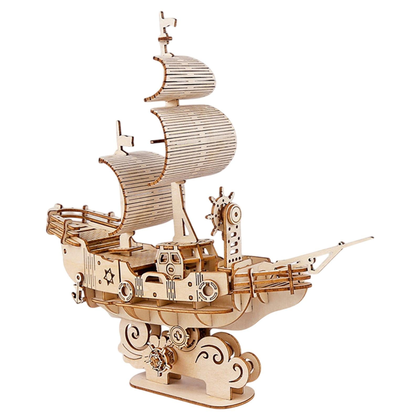 MERIGLARE 3D Boat Puzzle Model 3D Wooden Puzzle Educational Toy Puzzle ...