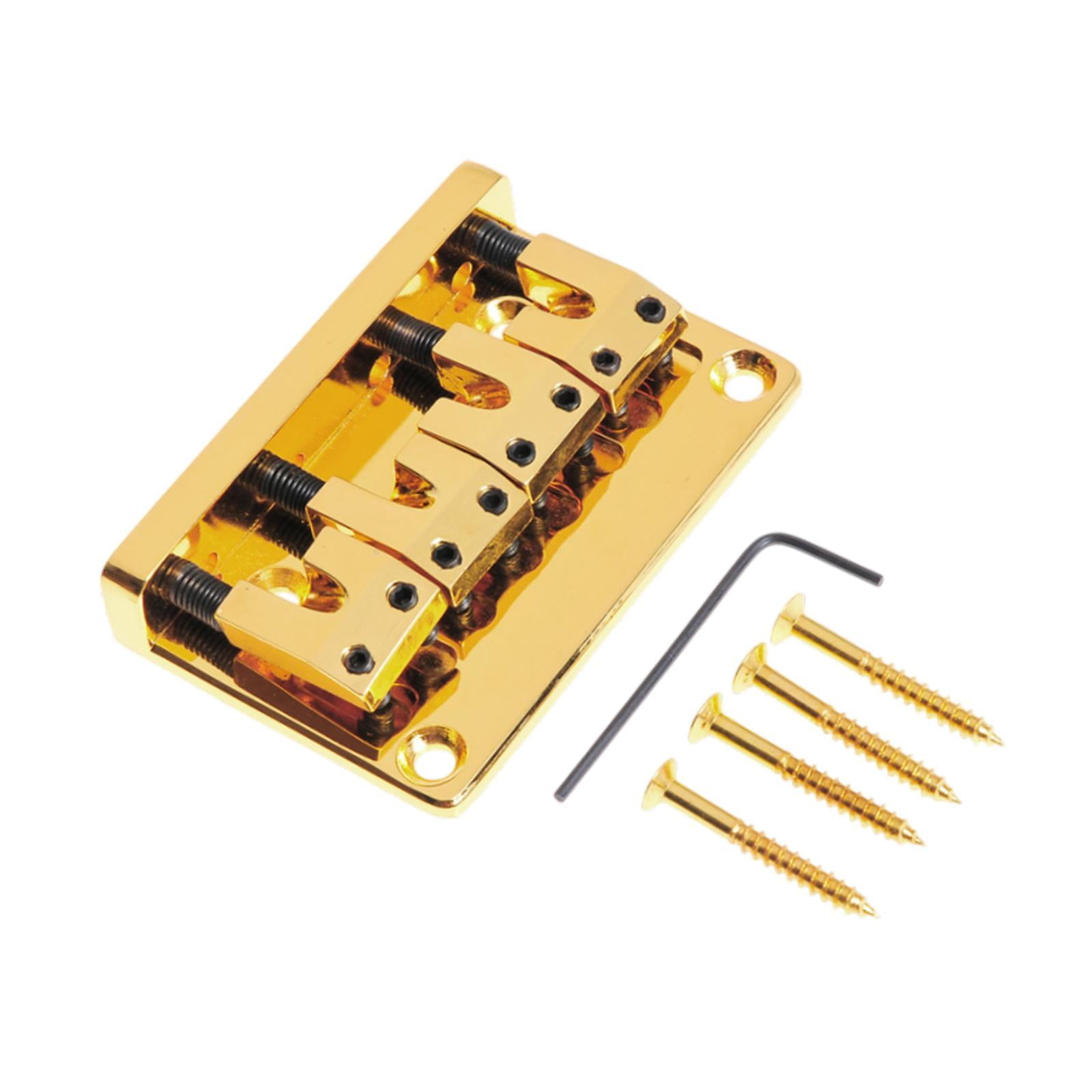 MERIGLARE 4 String Bass Bridge Assembly Fixed Bridge, Electric Guitar ...