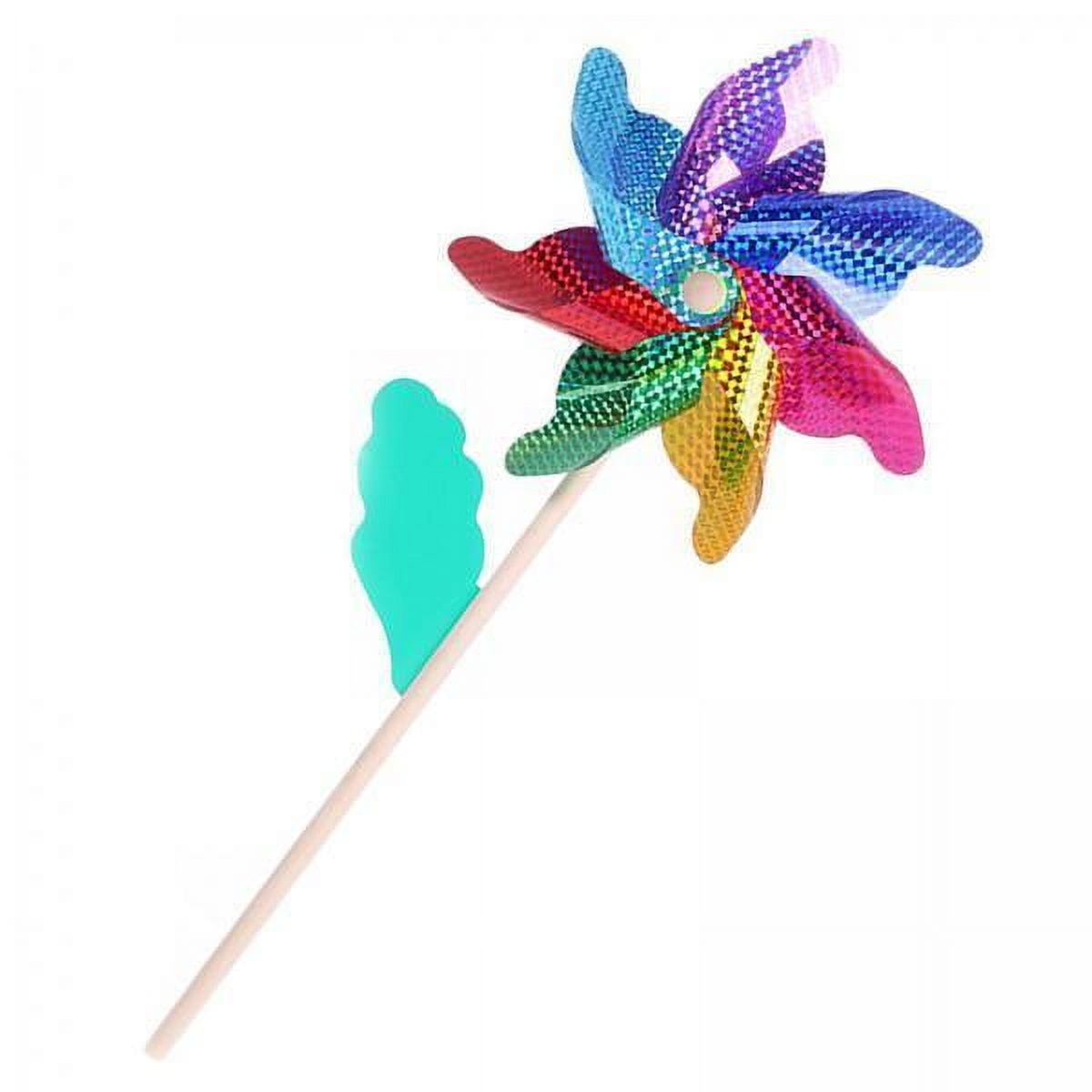 MERIGLARE 6xPlastic Colorful Pinwheel with Wood Sticks Windmill for ...
