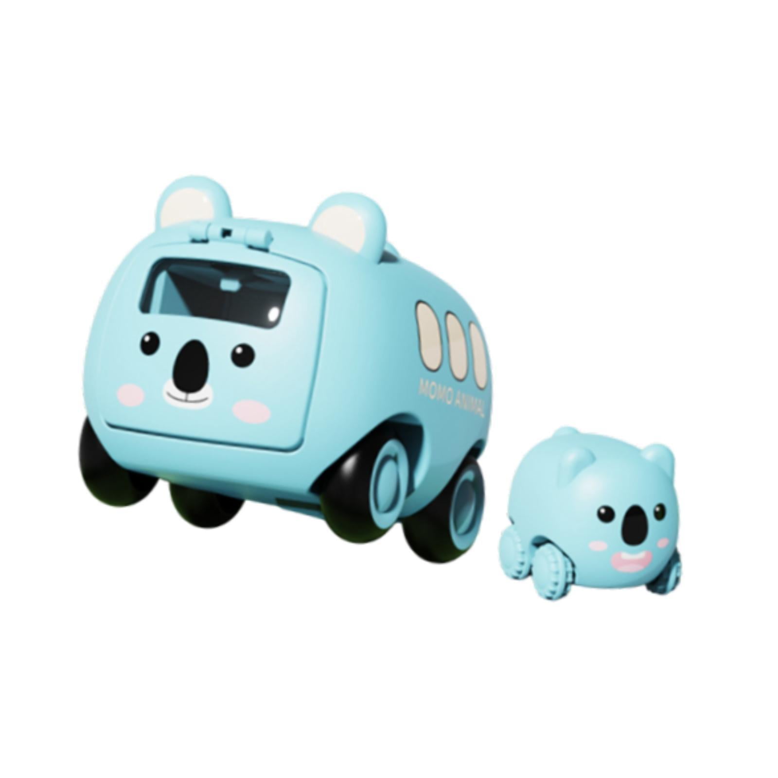 MERIGLARE Baby Press Car Cartoon Inertia Bus Cartoon Animal Bus Toy ...