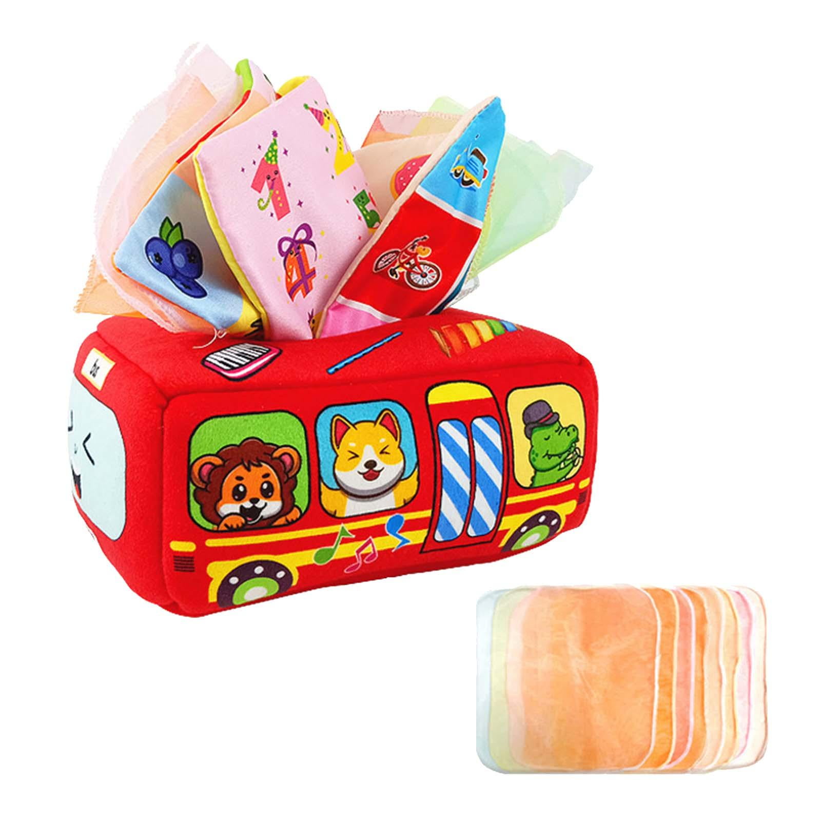 MERIGLARE Baby Tissue Box Toy Montessori Toy Colorful Silky Tissues ...