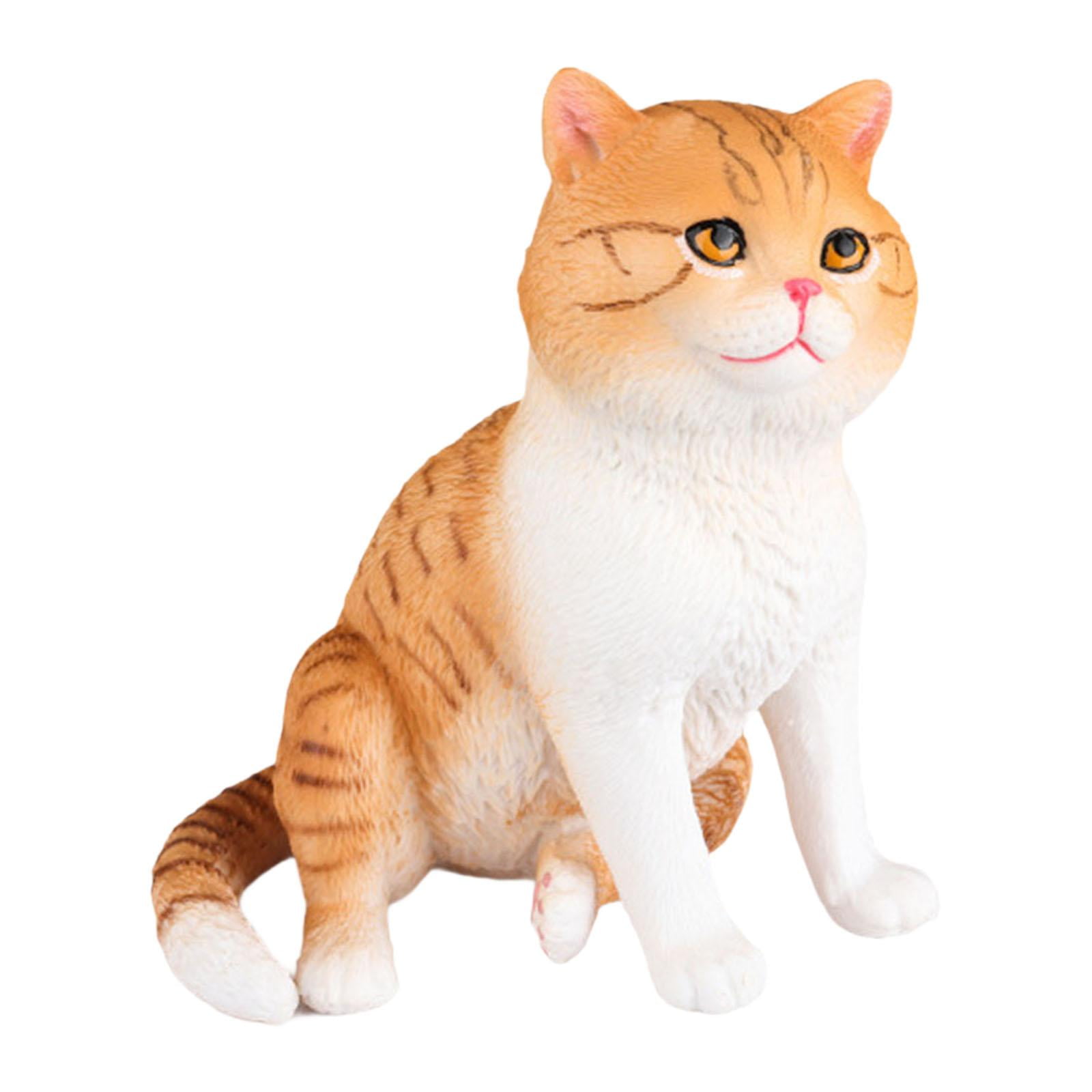 MERIGLARE Cat Figurine Animal Toy Collectible Sculpture Cat Figure Toy ...
