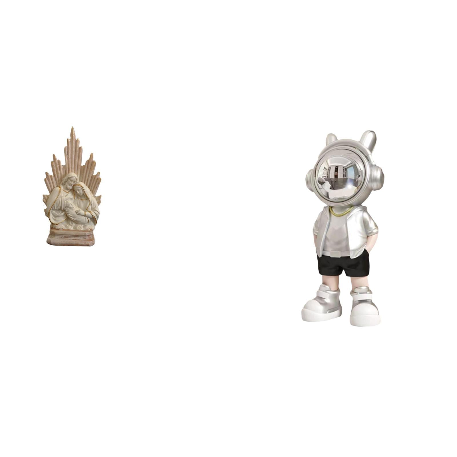 MERIGLARE Classic Christian Catholic Holy Family Astronaut Resin Statue ...