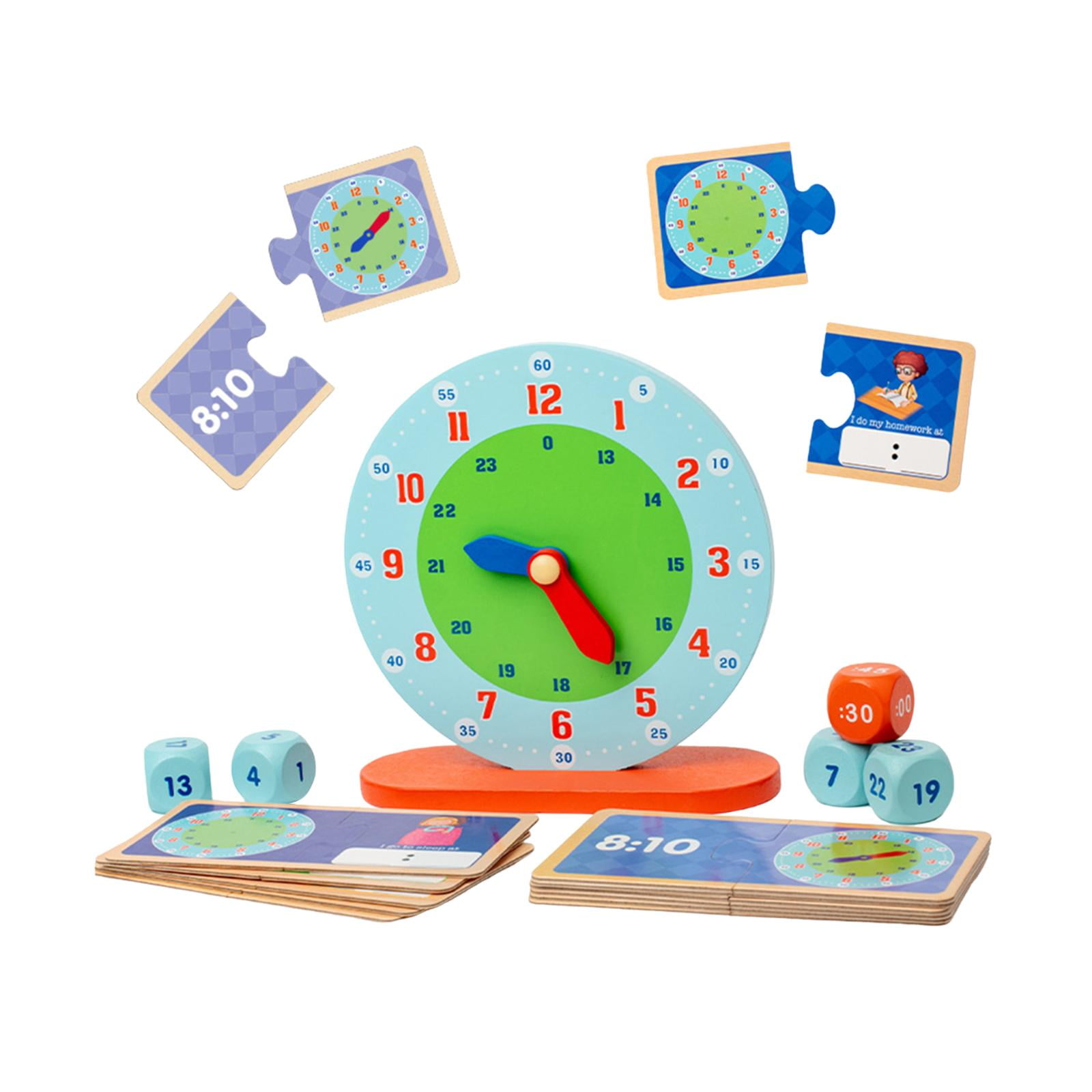 MERIGLARE Clock Early Education Toys Clock Recognition Toy Teaching ...