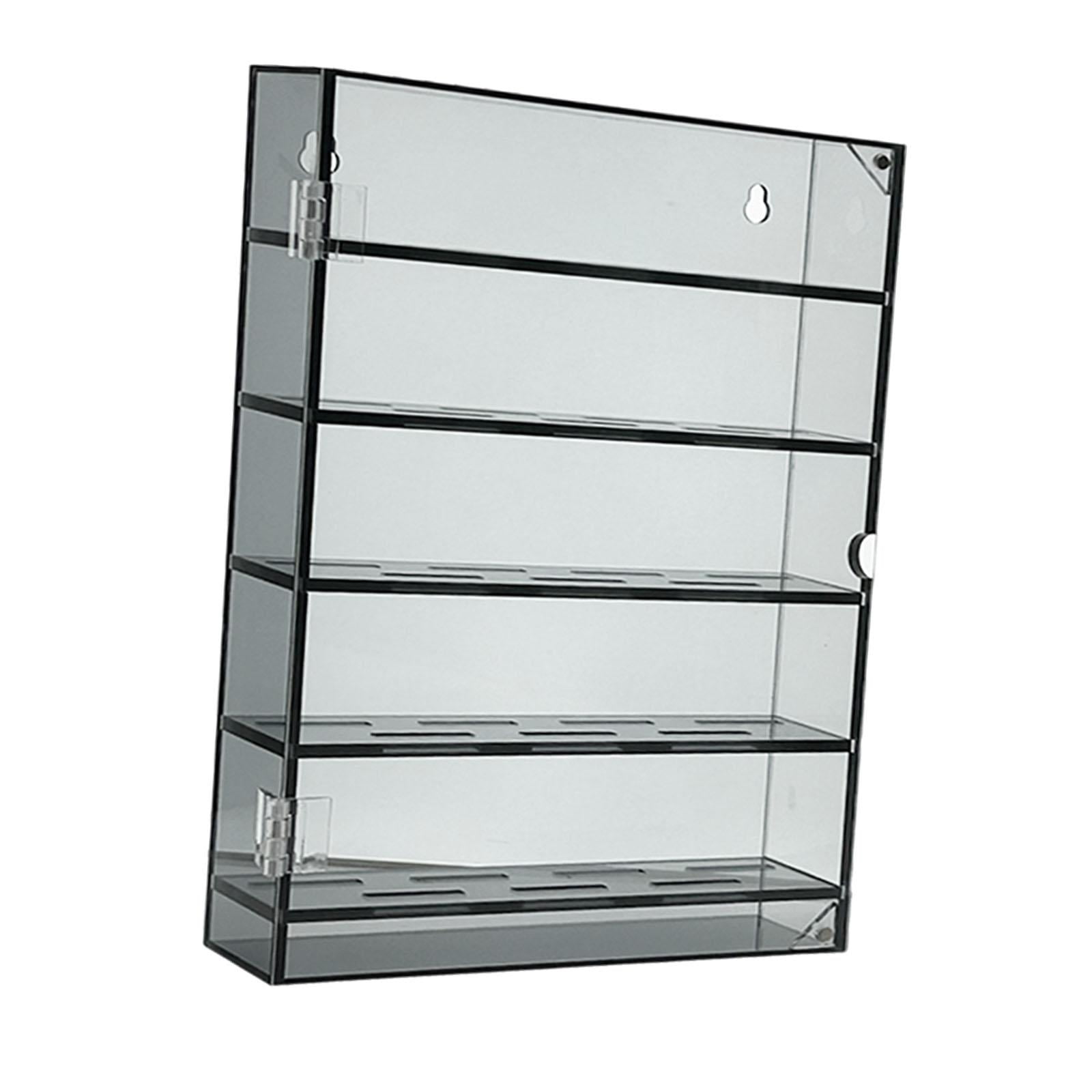 MERIGLARE Display Case Holder Cabinet Acrylic 5 Rows Showcase Rack for ...