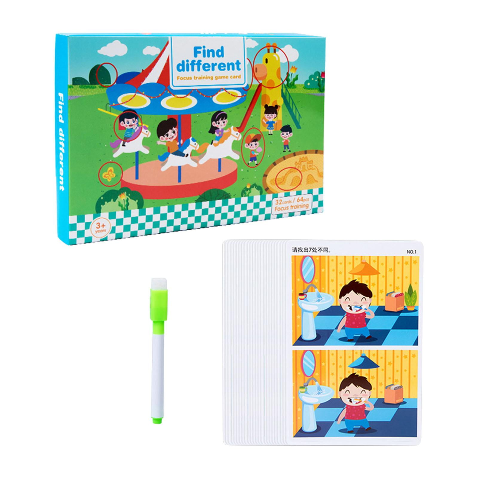 MERIGLARE Find Differences Game Concentration Training, Travel Toy ...