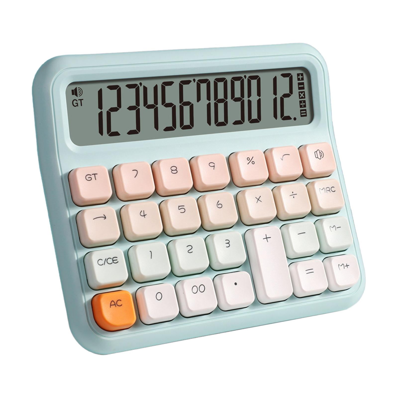 MERIGLARE Handheld Mechanical Button Calculator 12Digit Calculator Big ...