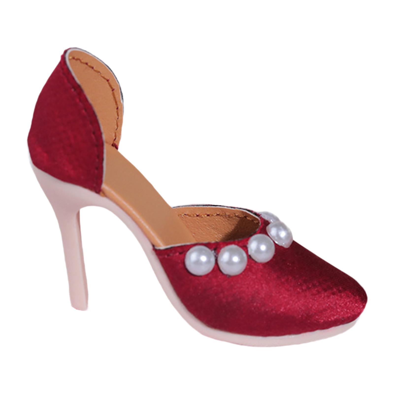 MERIGLARE High Heeled Shoes, High Heels for Doll Accessory, Pearls ...
