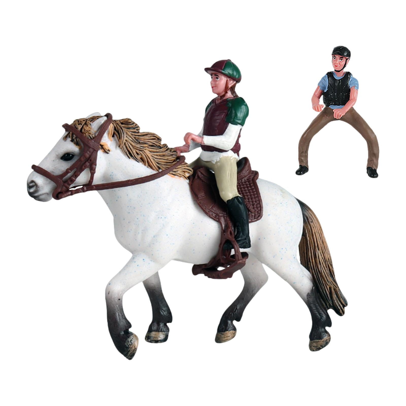 MERIGLARE Horse Action Figure Horse Model with Saddle PVC Playset ...