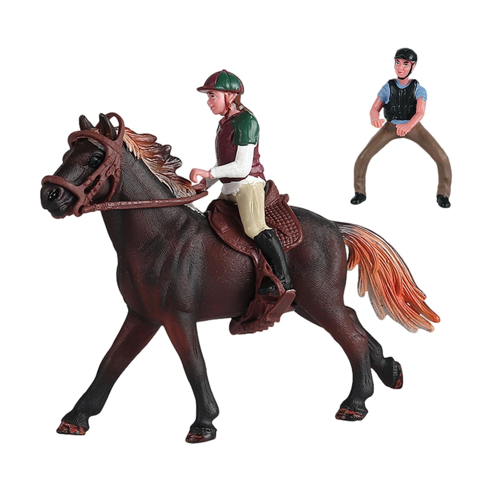 MERIGLARE Horse Action Figure Horse Model with Saddle PVC Playset ...