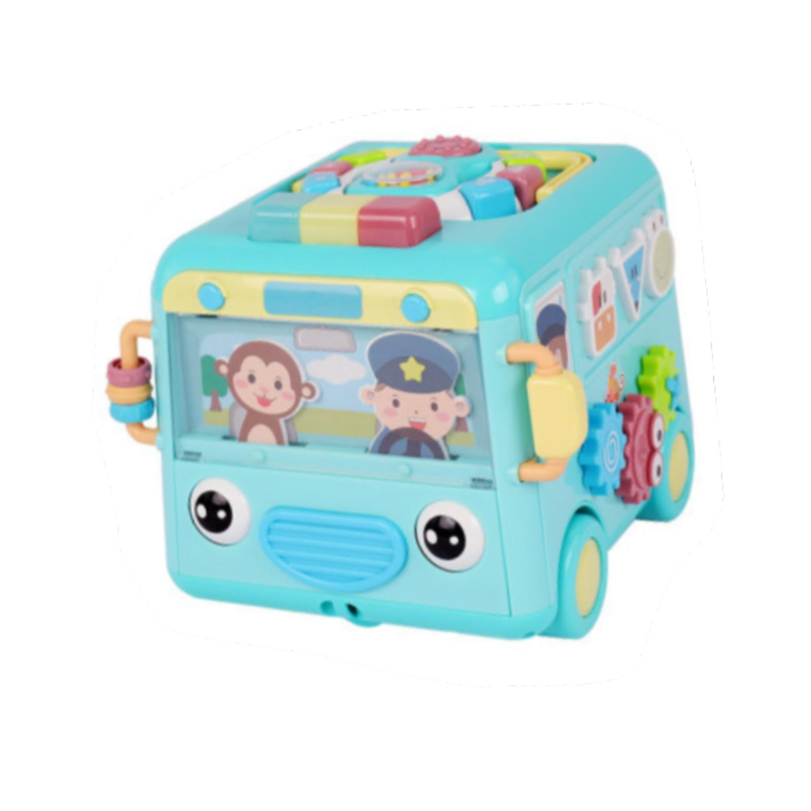 MERIGLARE Kids Bus Toy Montessori Toy Learning Preschool with Music ...
