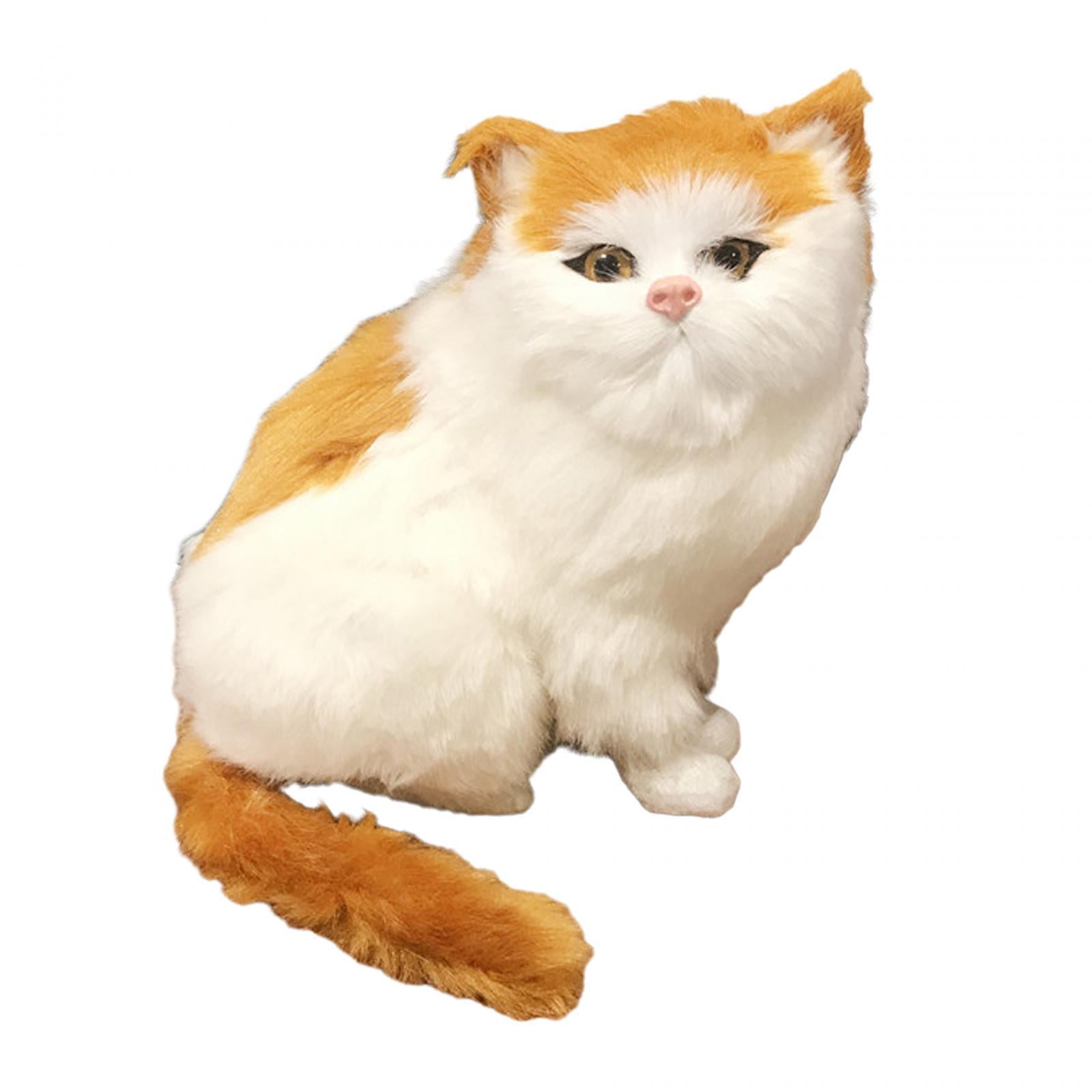 MERIGLARE Plush Cat Realistic Cat Decoration Cartoon Handmade Soft ...