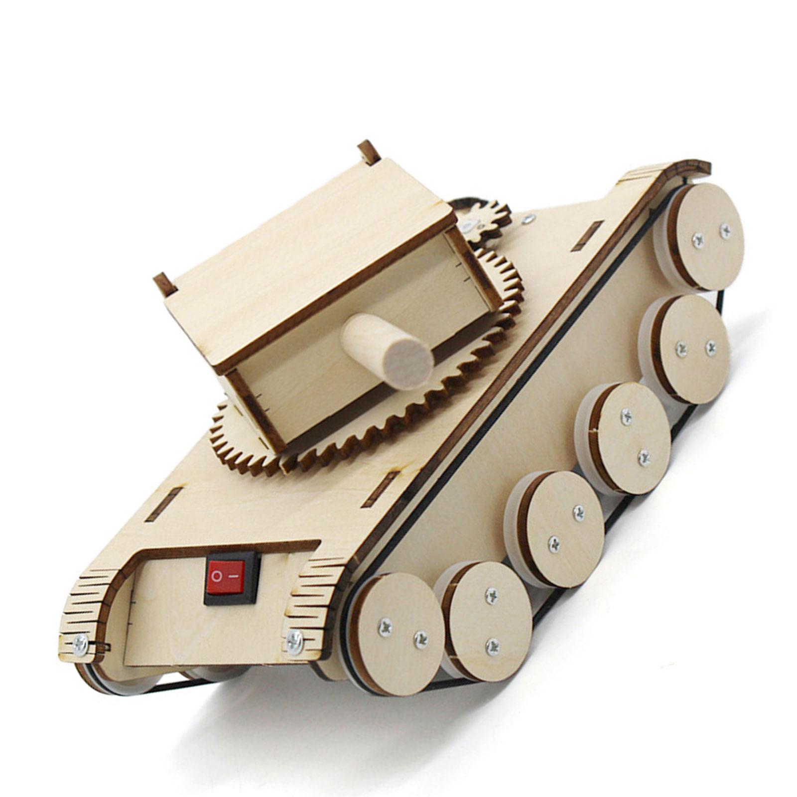 MERIGLARE Rotating Turret Wooden Tank Kit Educational Kit Multifunction ...