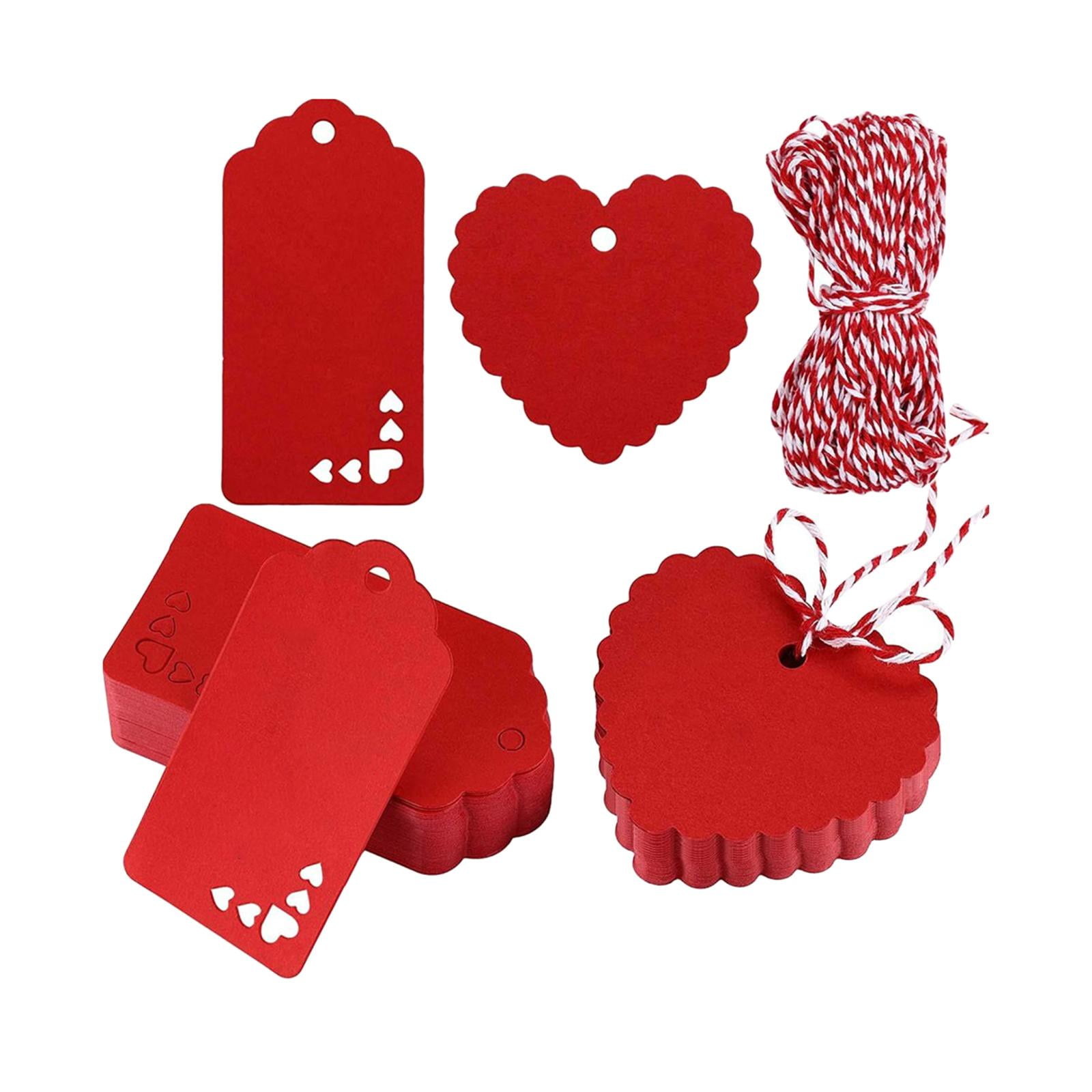 MERIGLARE Valentine's Day Gift Tags Hanging Heart Gift Tags with Holes ...
