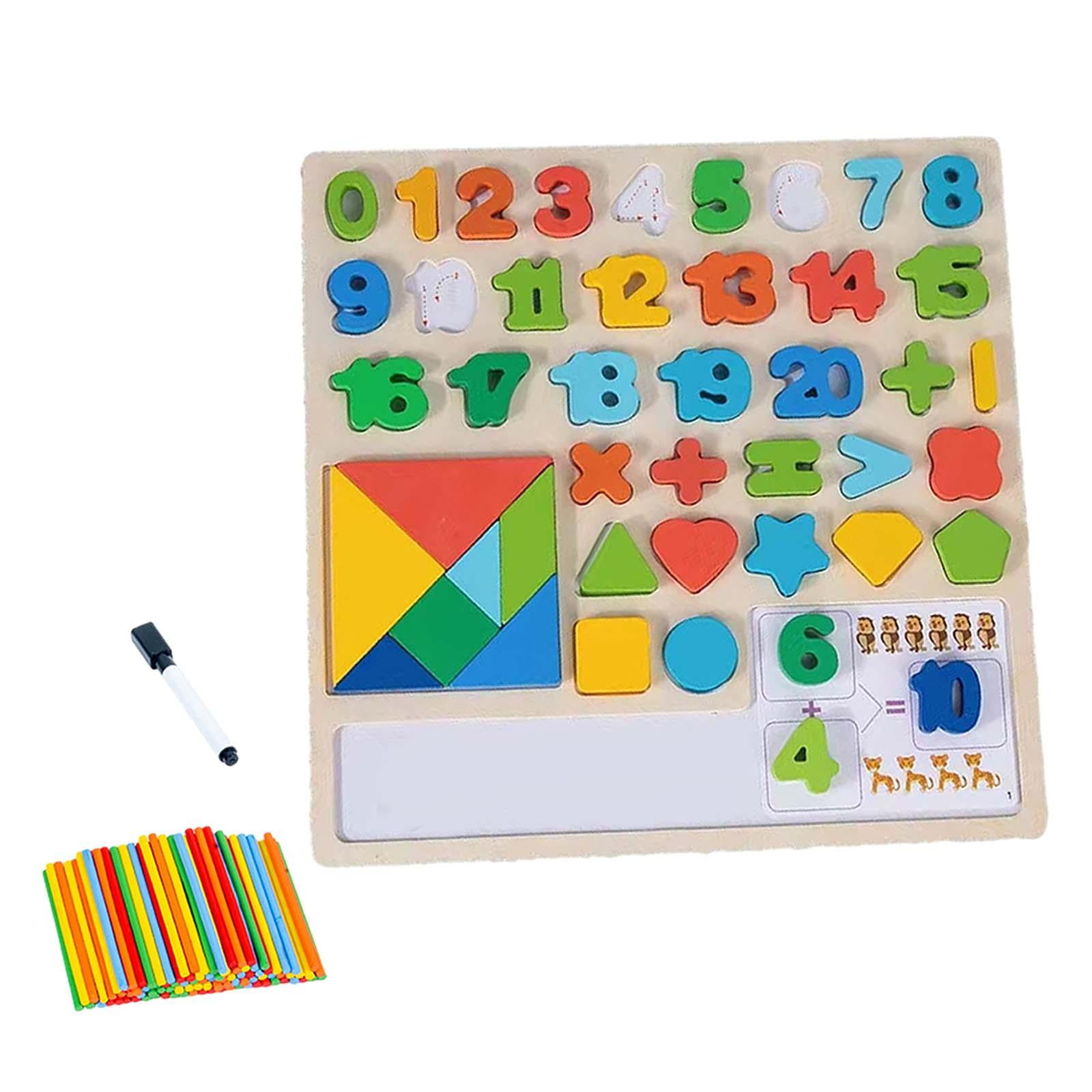 MERIGLARE Wooden Number Puzzle Montessori Toy,Number Learning Matching ...