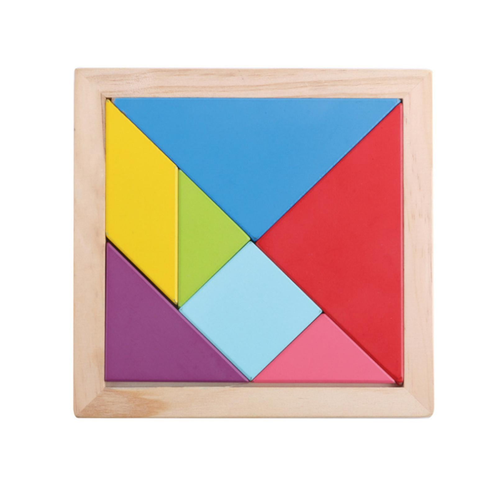 MERIGLARE Wooden Tangrams Brain Logical Blocks Educational Toy,Party Favors, Brain Teaser ...