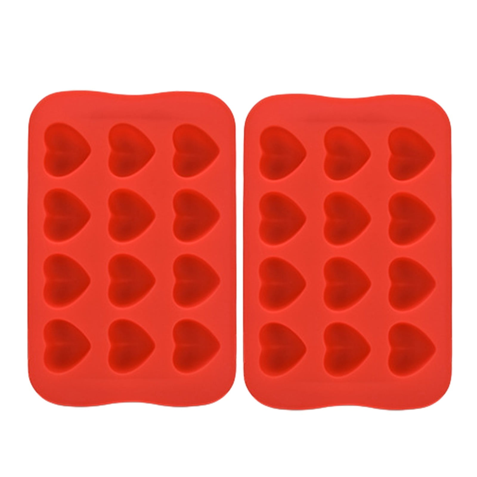 MERILER 2-Pack Red Silicone Ice Cube Trays - 12 Cavities, Easy Release ...