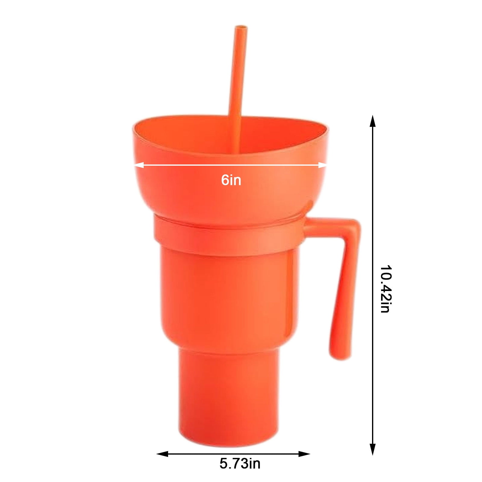 MERILER 2-in-1 Snack Drink Cup with Handle - 33oz Straw Cup for Cinemas ...