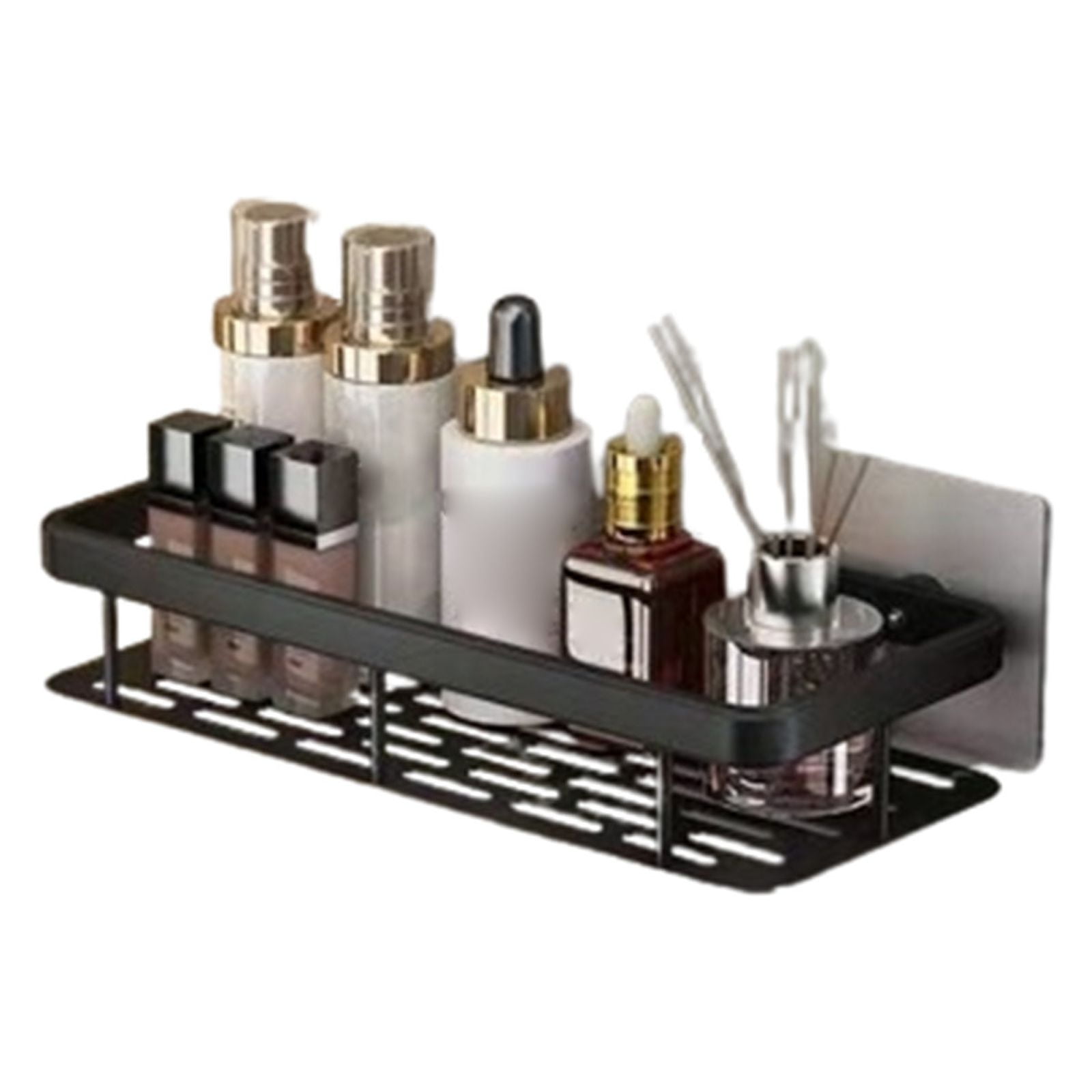 MERILER Black Shower Storage Box - Aluminum Alloy Wall Mounted Caddy ...