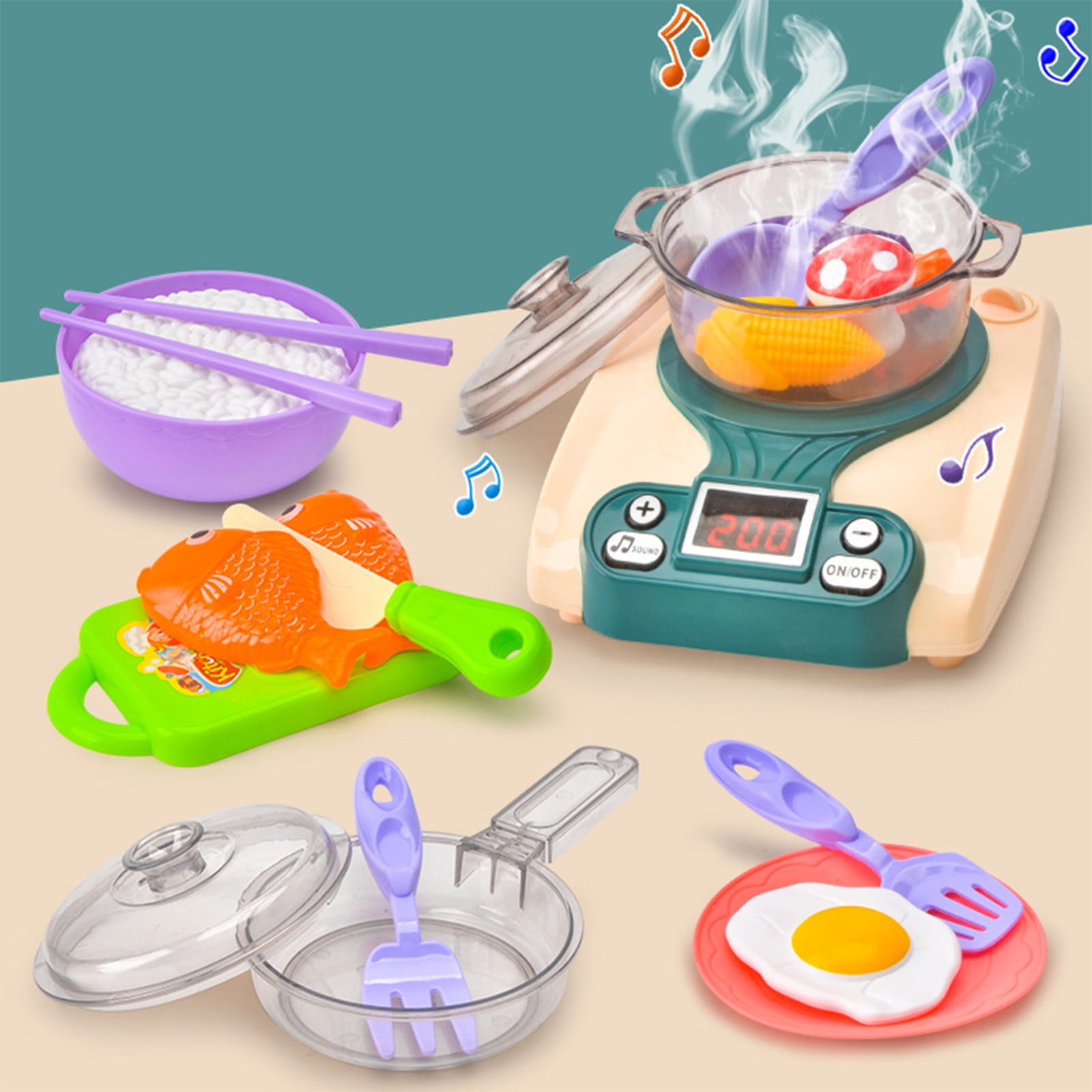 MERILER Children's Kitchen Playset - Multicolor ABS Toy for Hands-On ...